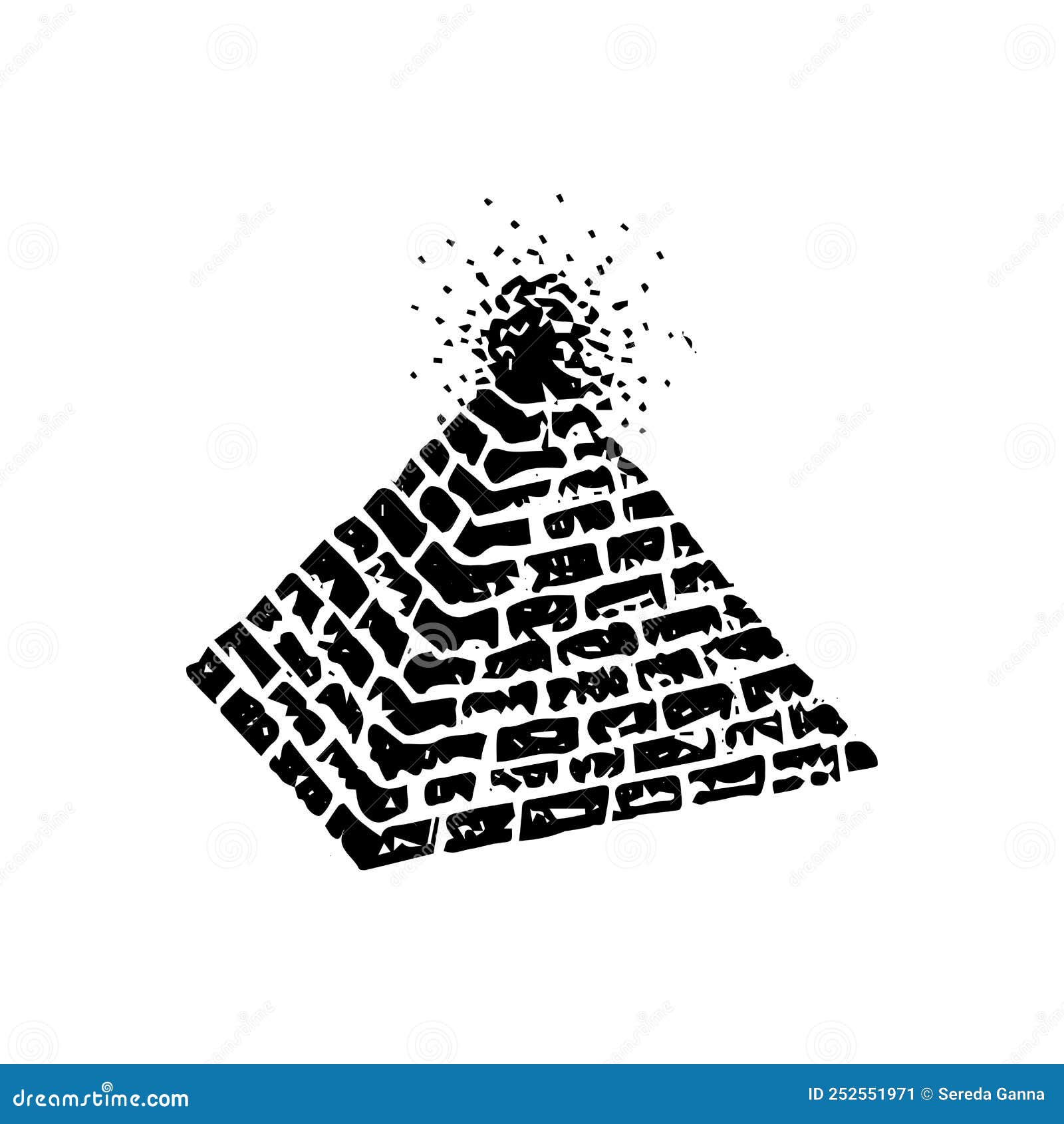 Pyramid Black Dotwork stock vector. Illustration of landmark - 252551971
