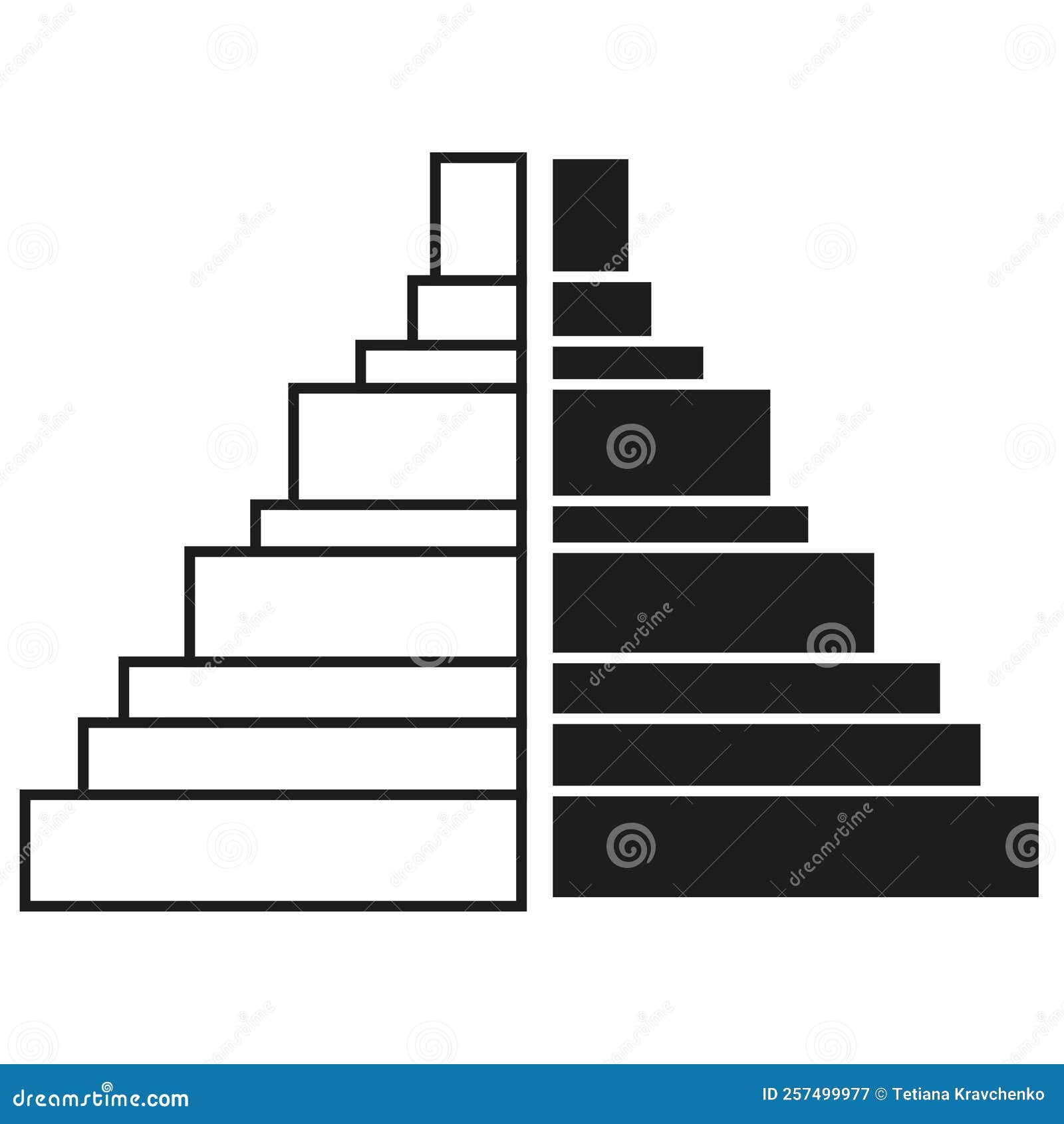 Pyramid Black White Rectangles. Abstract Texture. Vector Illustration ...