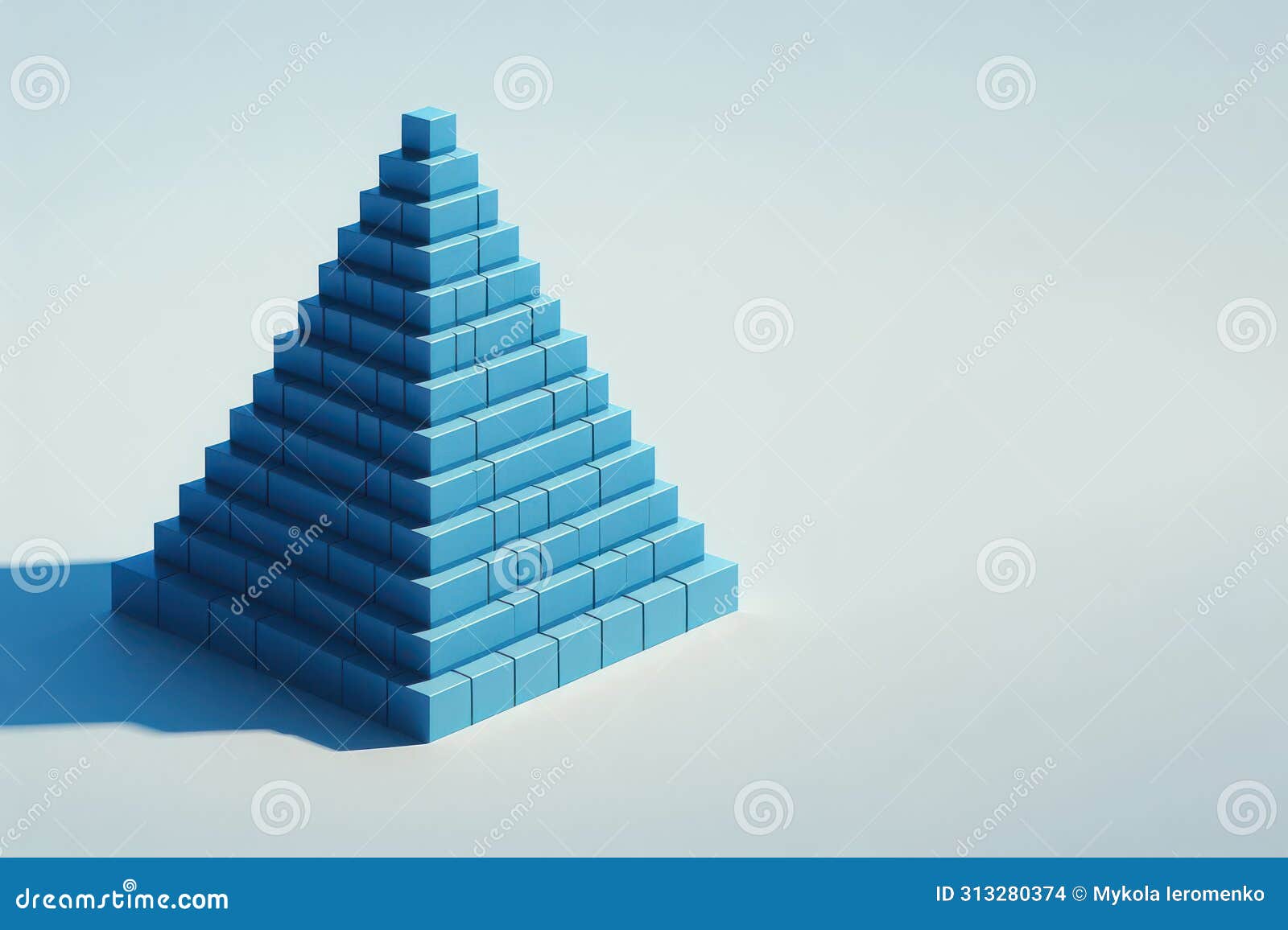 Pyramid of Blocks on a Clean Background. Space for Text. Stock ...