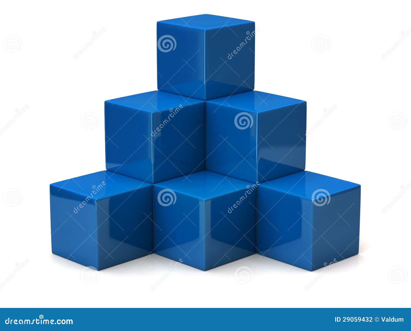 Pyramid of blue cubes stock illustration. Illustration of nature - 29059432