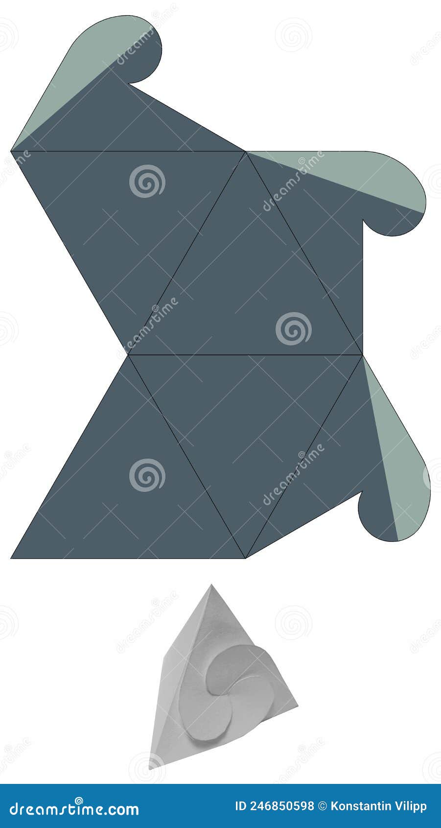 Pyramid box stock vector. Illustration of places, wrap - 246850598