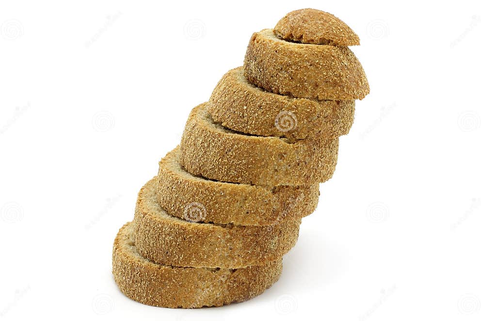 Pyramid of Bread Pieces Close-up Stock Image - Image of foods, white ...