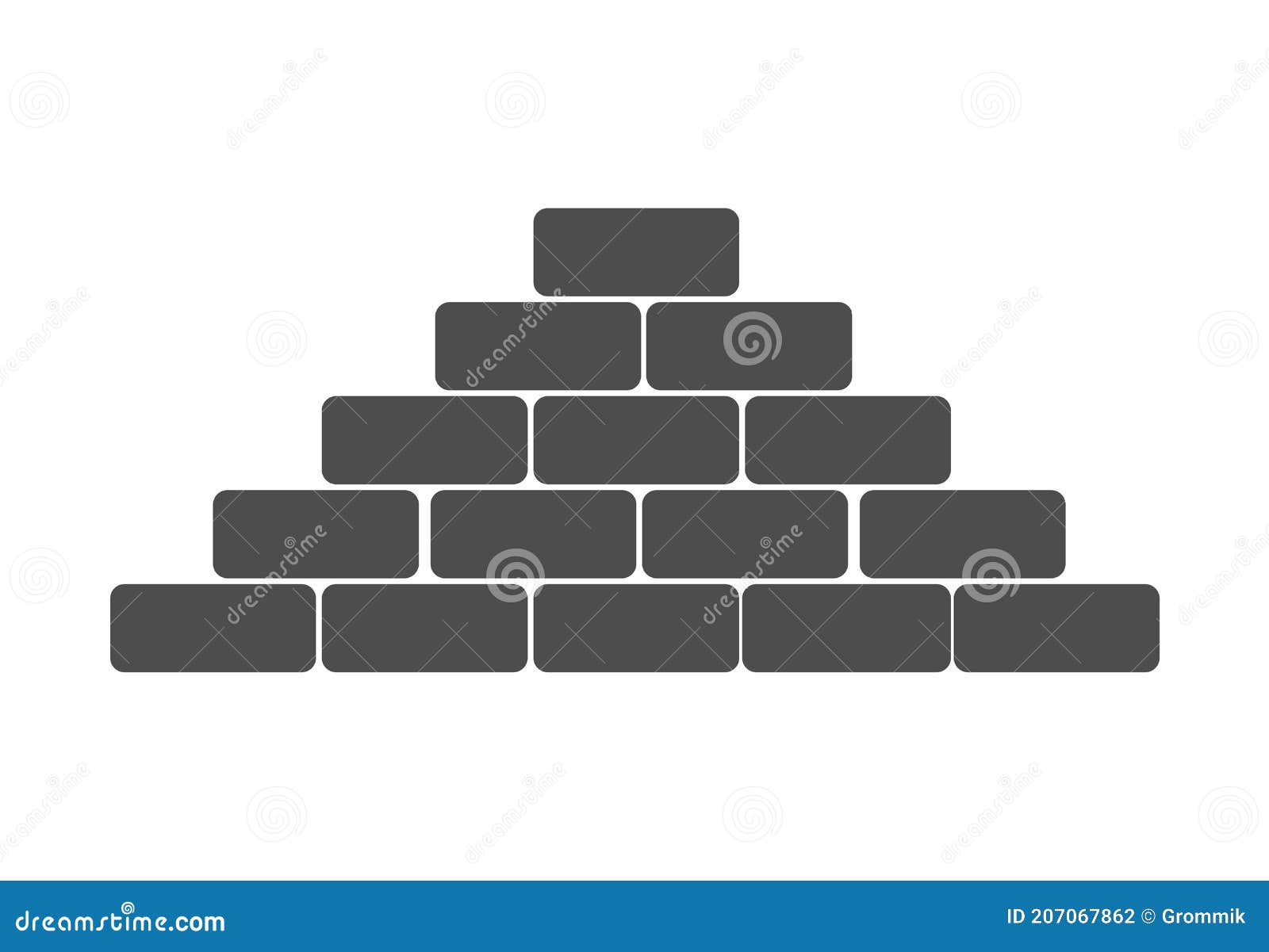 Pyramid, Brick Wall. Vector Illustration Isolated on White Background ...