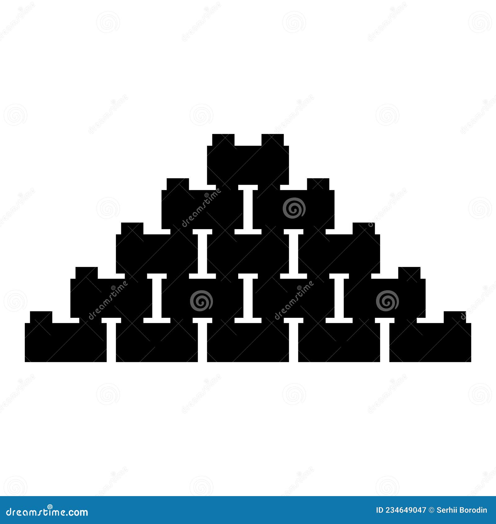 Pyramid of Bricks Icon Black Color Vector Illustration Flat Style Image ...