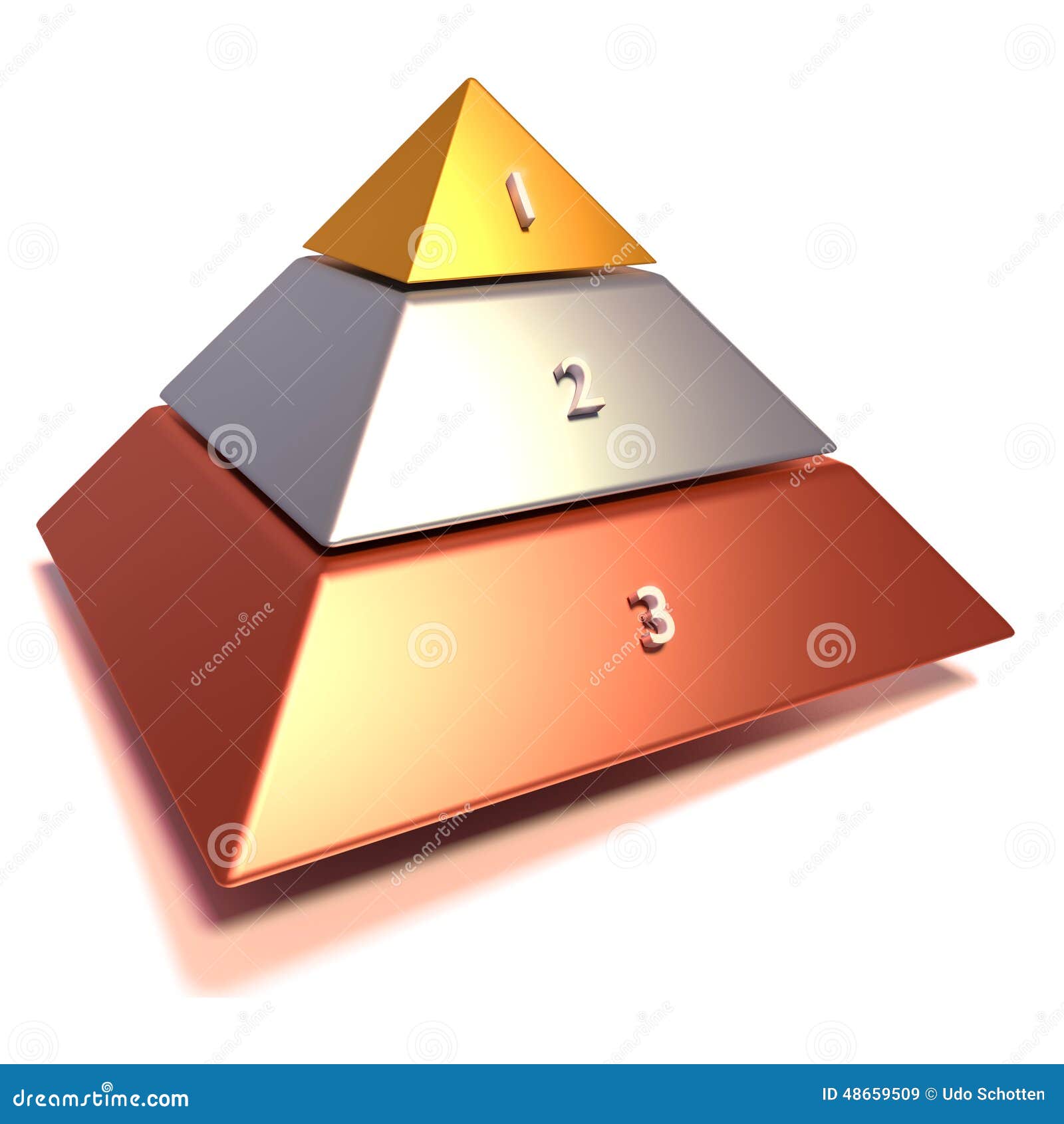 Pyramid in Bronze, Silver and Gold Stock Illustration - Illustration of ...