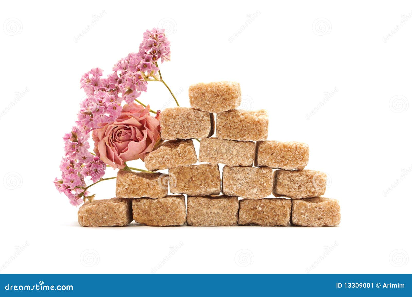 Pyramid of Brown Cane Sugar with Flowers Stock Image - Image of healthy ...