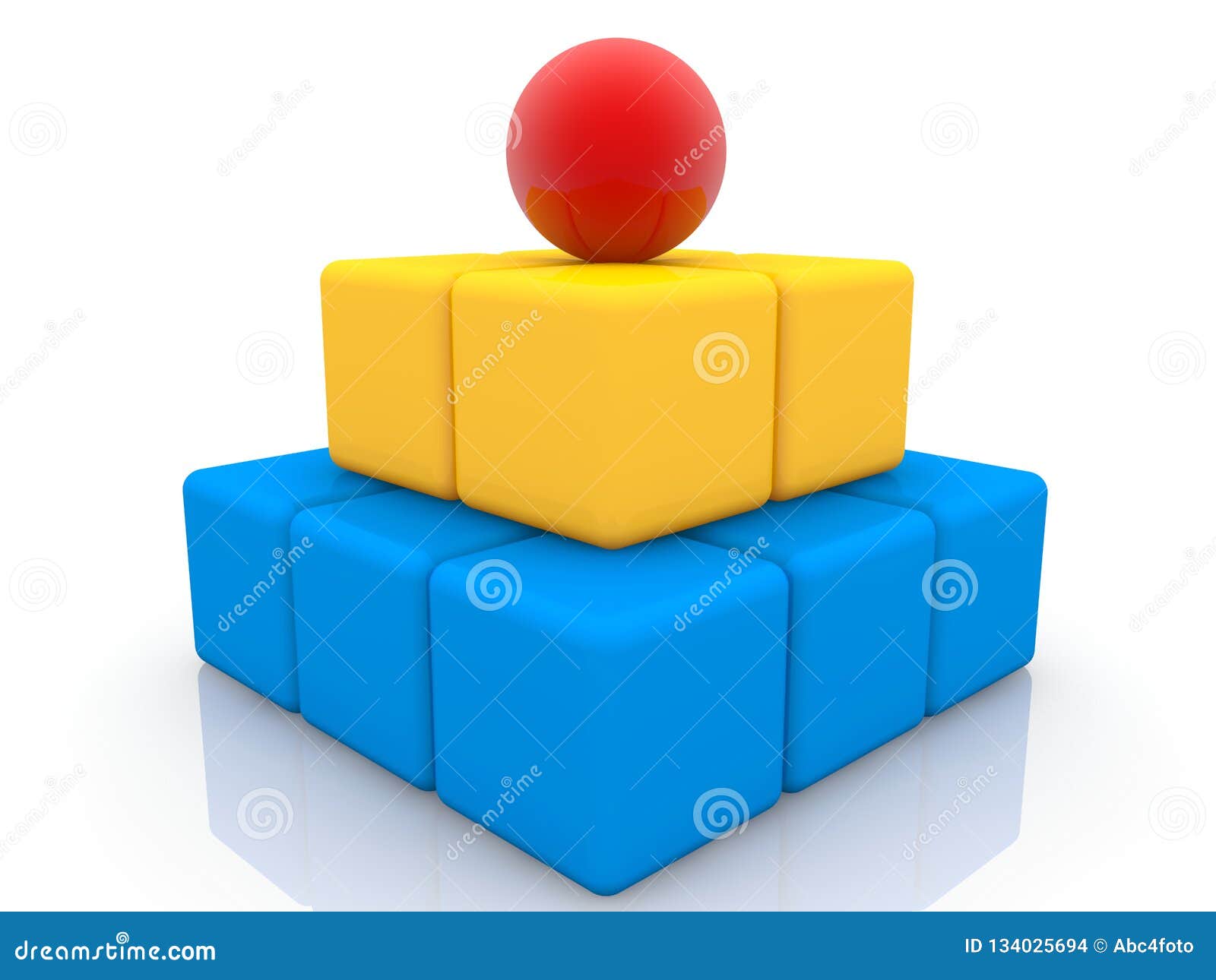 Pyramid Building from Toy Blocks Stock Illustration - Illustration of ...