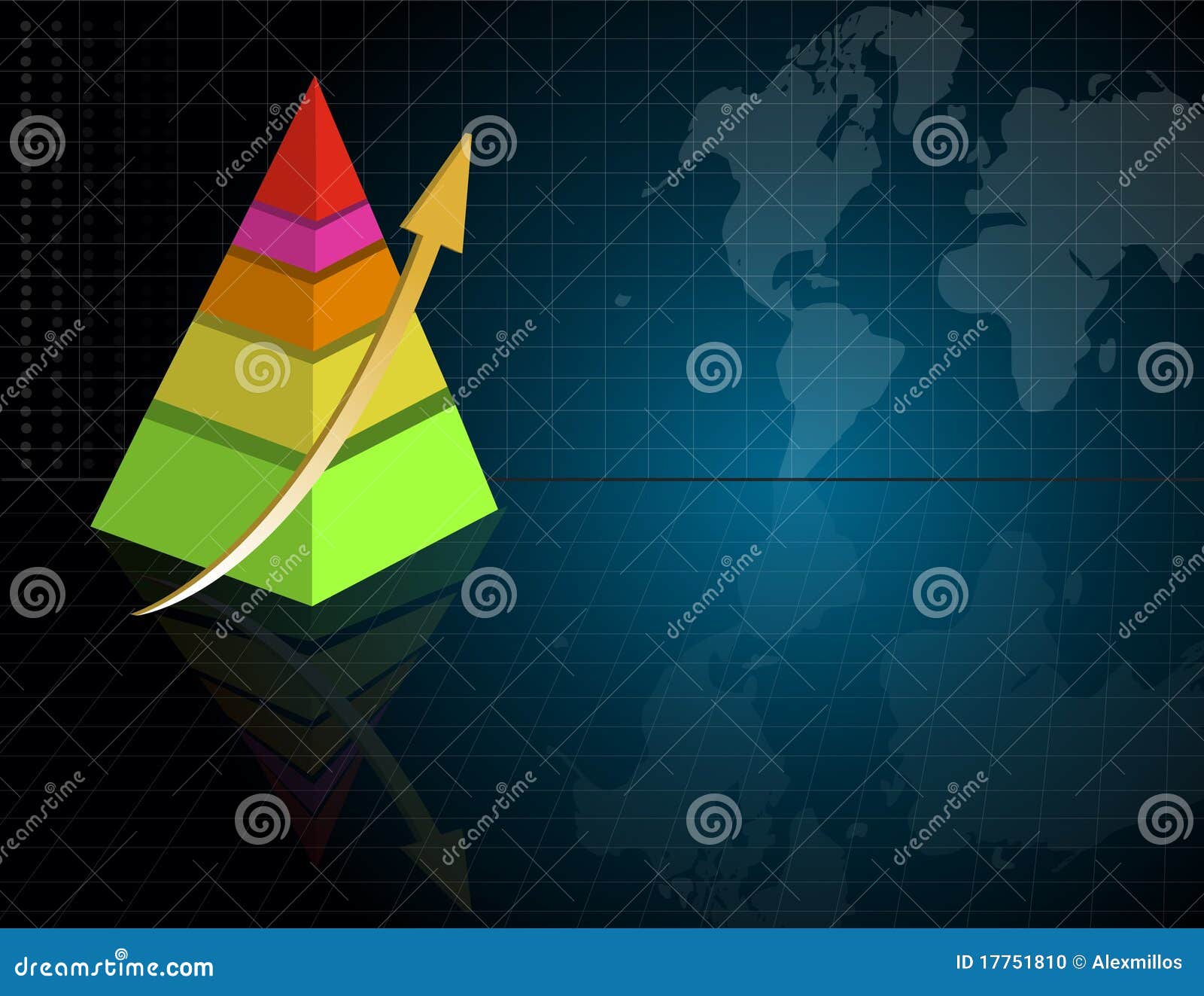 Pyramid Business Diagram Template. Blank Color Chart Cartoon Vector ...