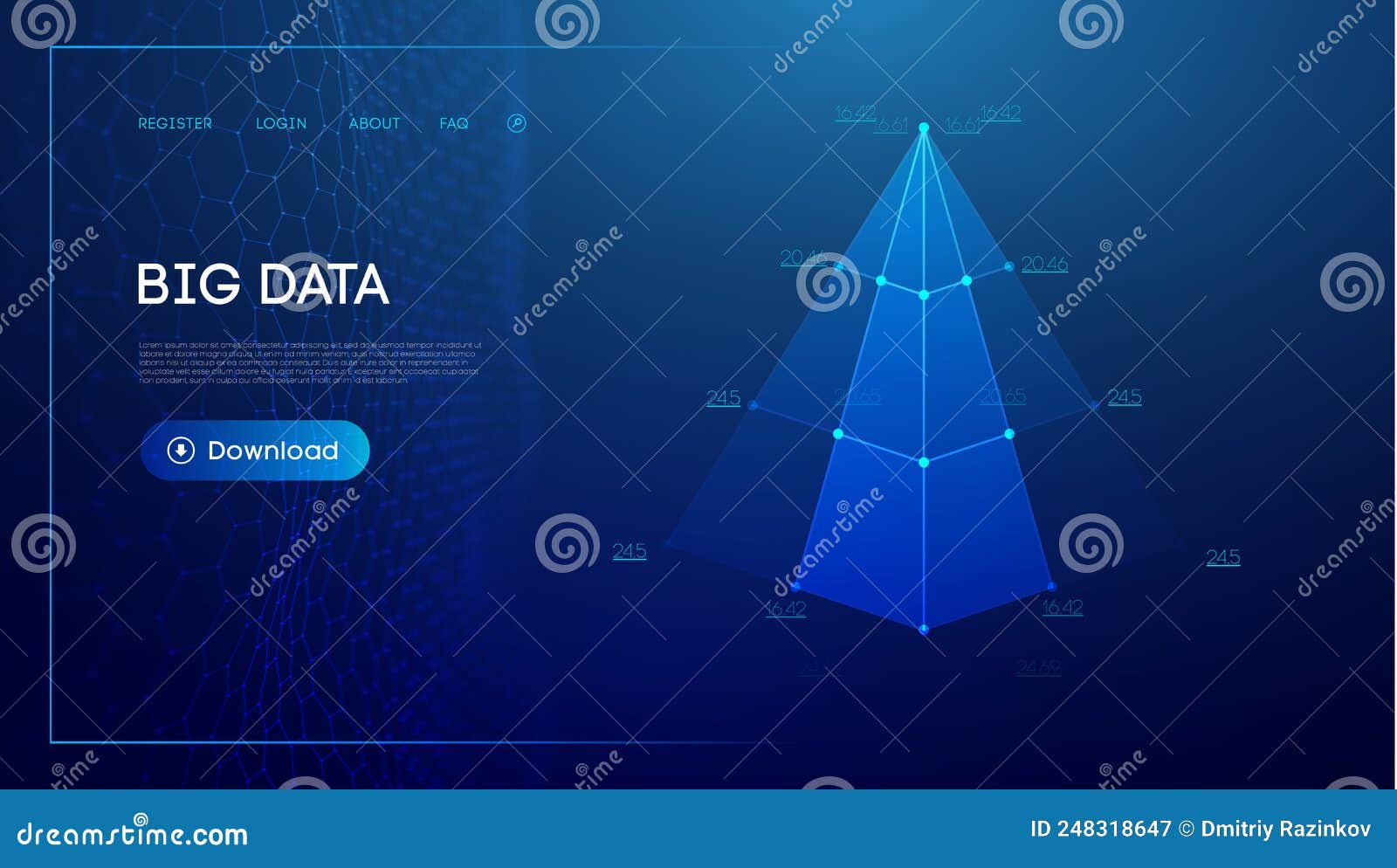 Pyramid Business Technology Background. Tech Vector Triangle Abstract ...