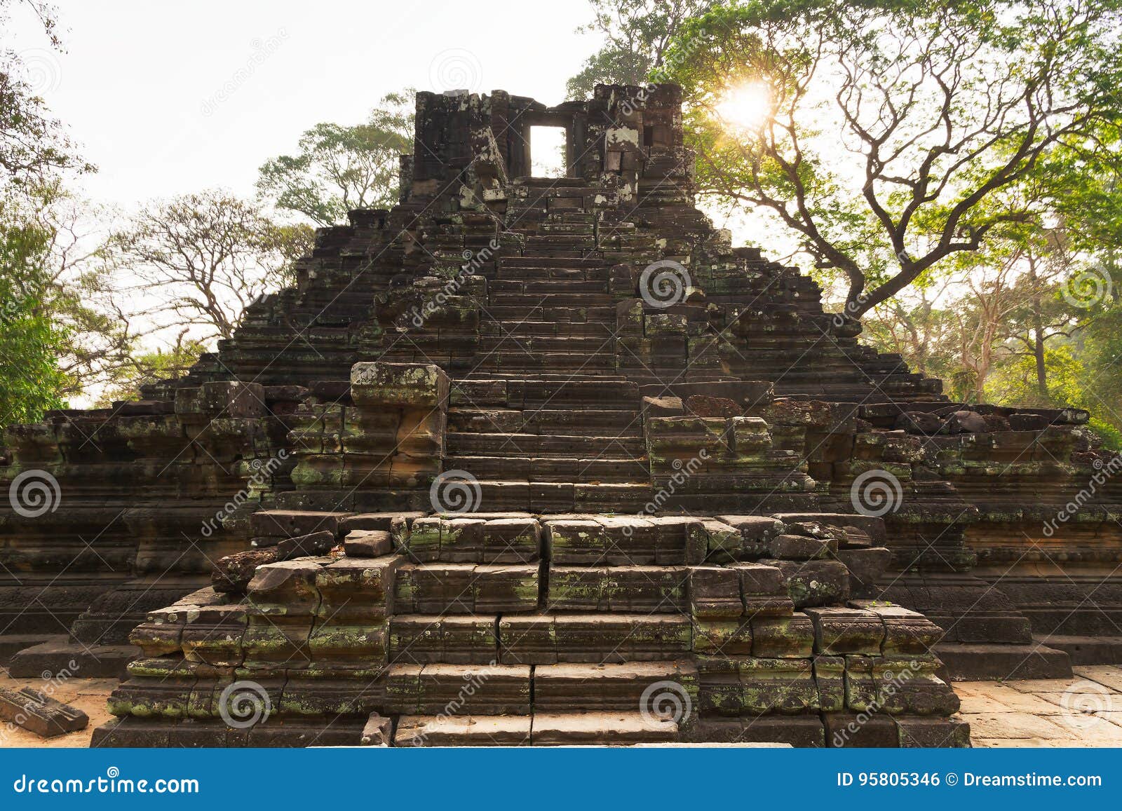 Pyramid in Cambodia stock photo. Image of civilization - 95805346