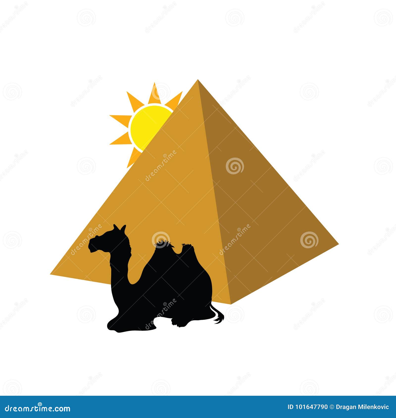 Pyramid with Camel Illustration Stock Vector - Illustration of outdoors ...