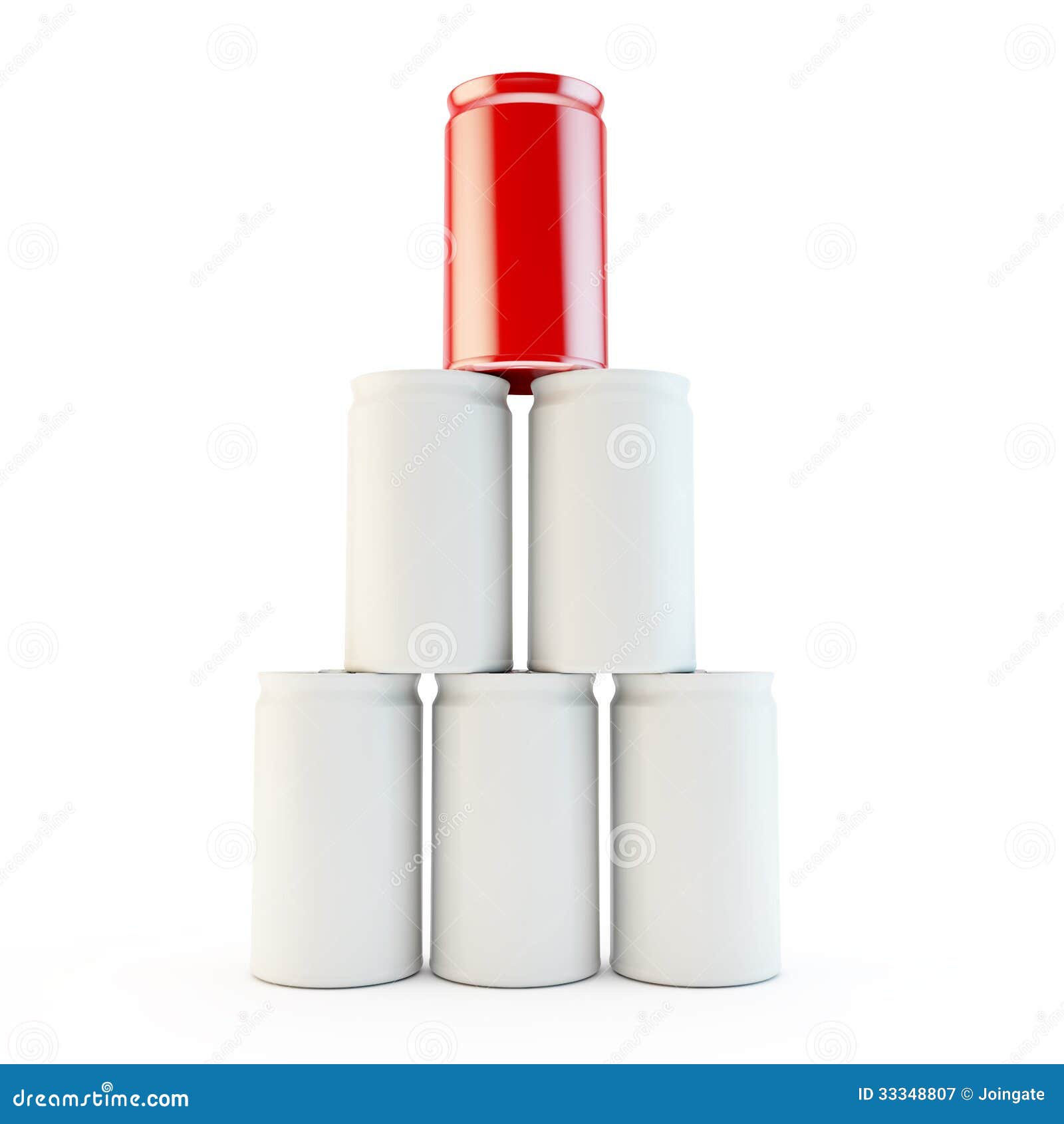 Pyramid of Cans with One Highlighted As Uinque in Red Stock ...