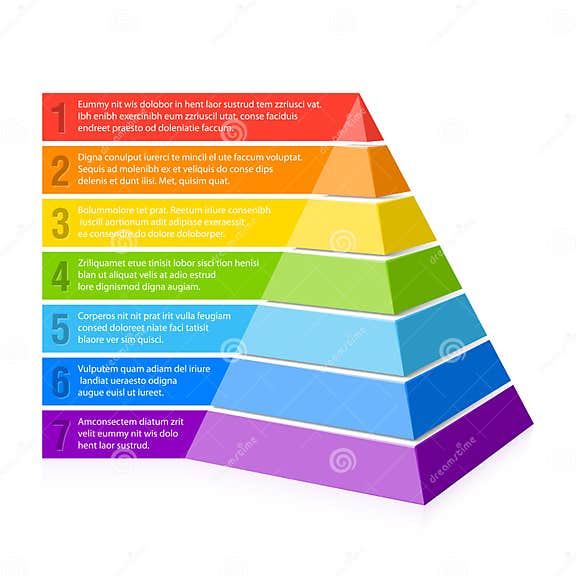 Pyramid chart stock vector. Illustration of rainbow, vector - 26607310