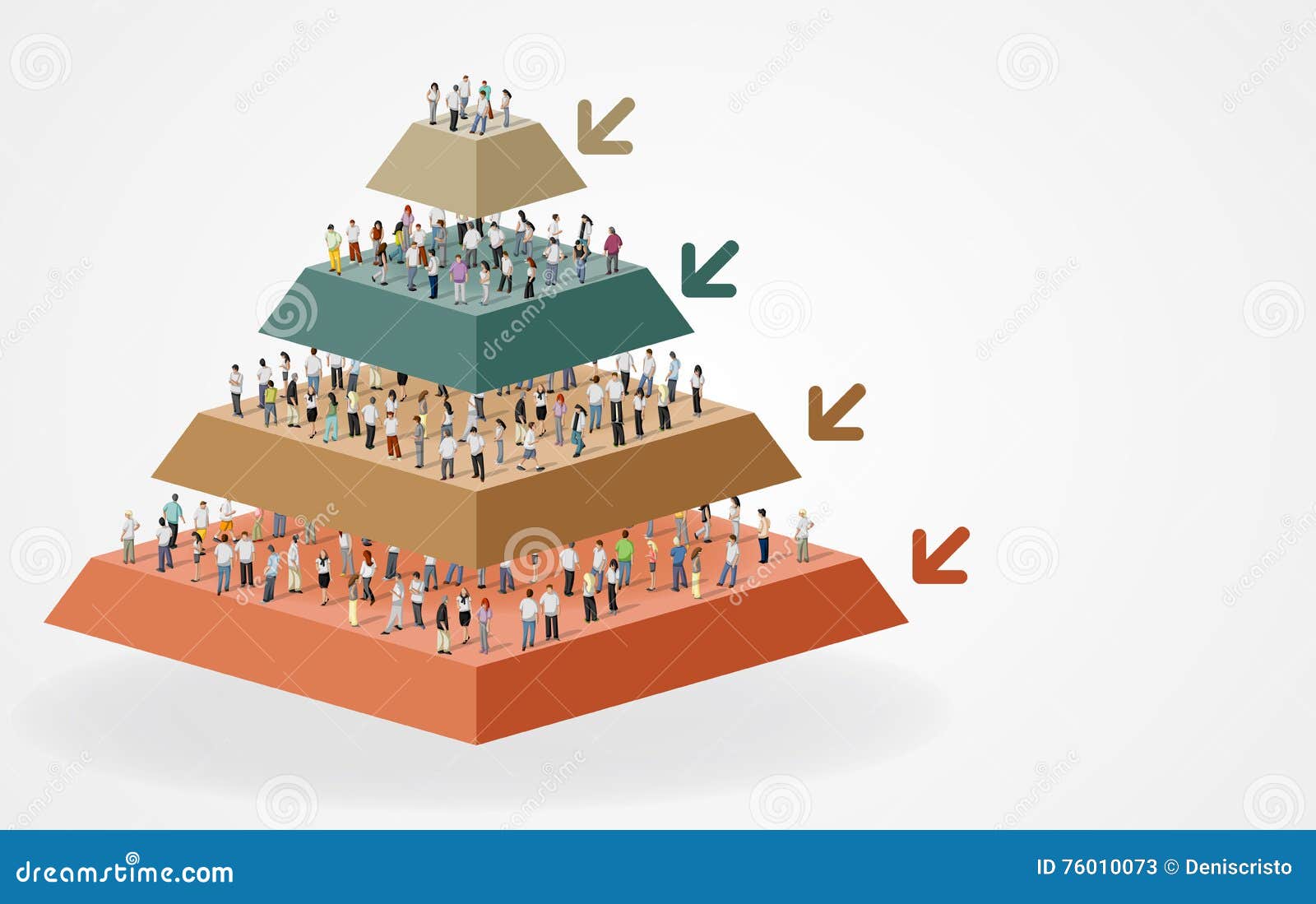 Pyramid Chart with Business People Working Stock Vector - Illustration ...