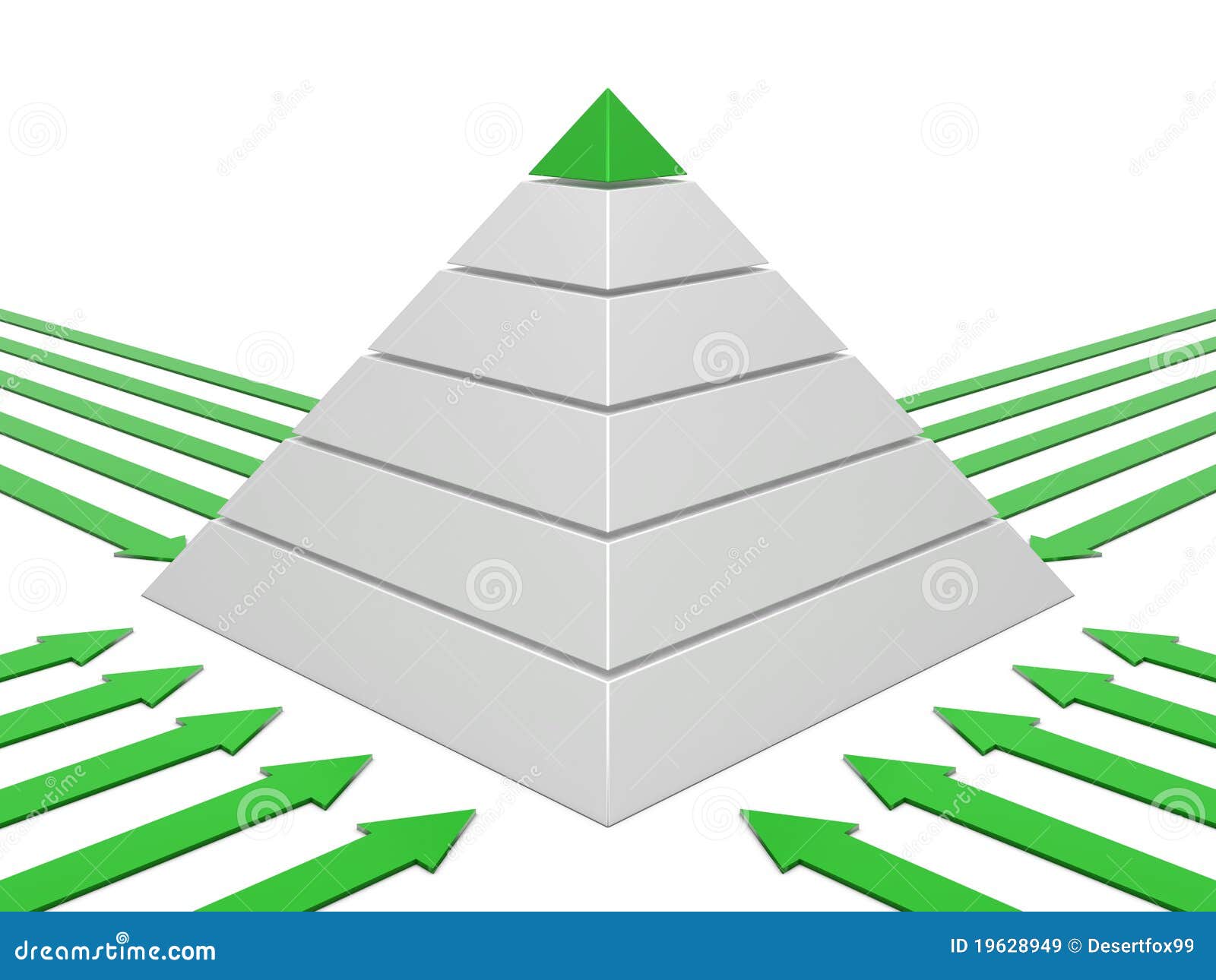 Pyramid chart green-white stock illustration. Illustration of sliced ...