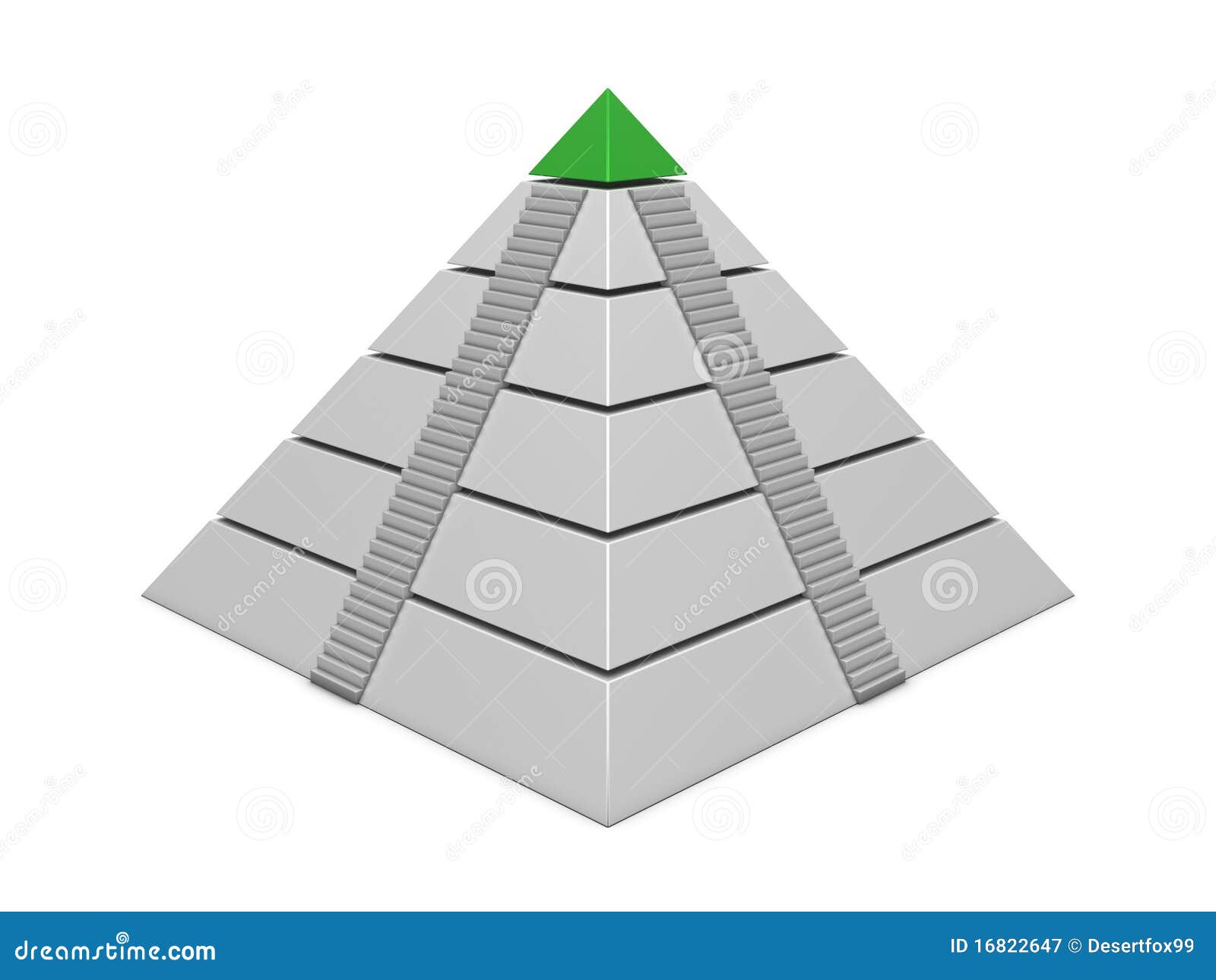 Pyramid Chart Green-white With Stairs Royalty-Free Stock Photo ...