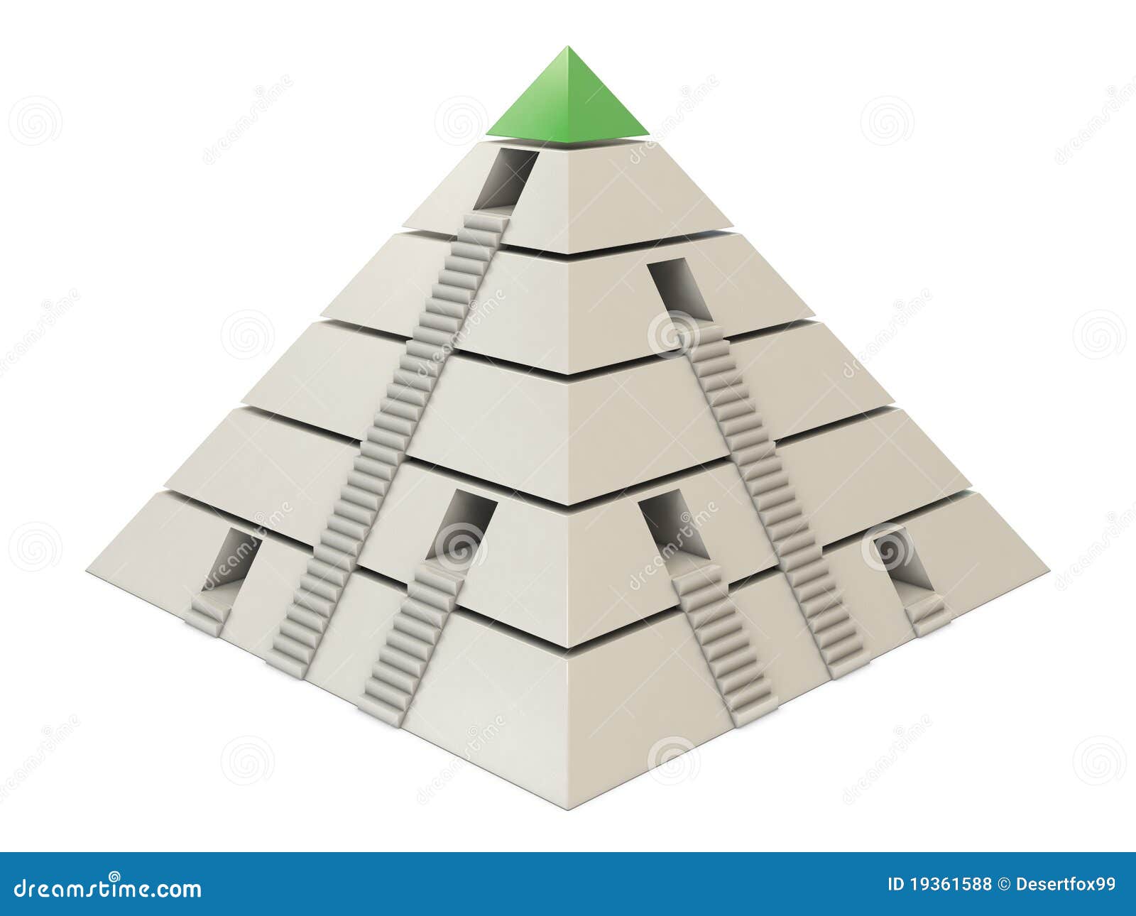 Pyramid Chart Green-white with Stairs and Holes Stock Illustration ...