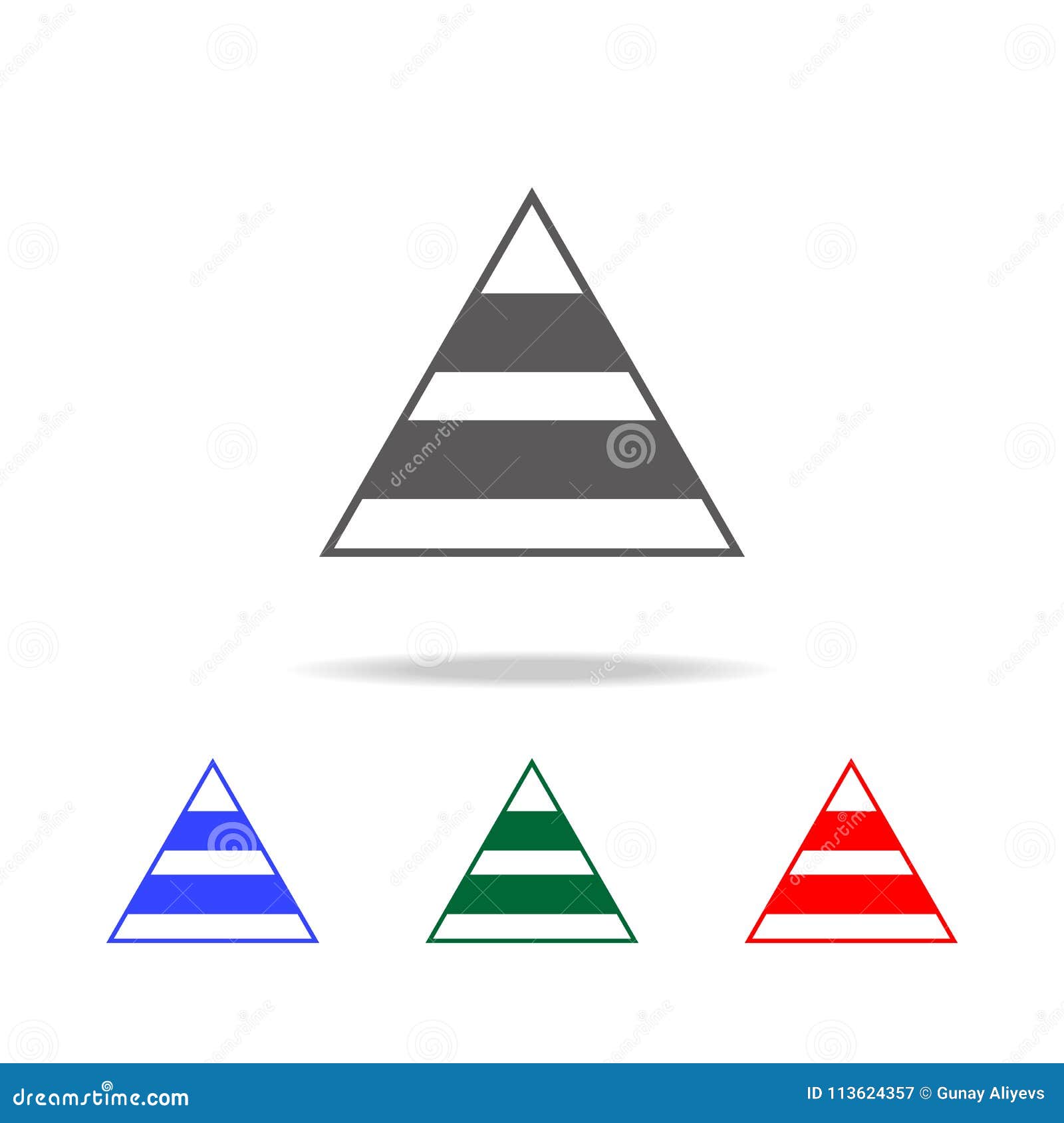 Pyramid Chart Icon. Elements of Chart and Trend Diagram Multi Colored ...