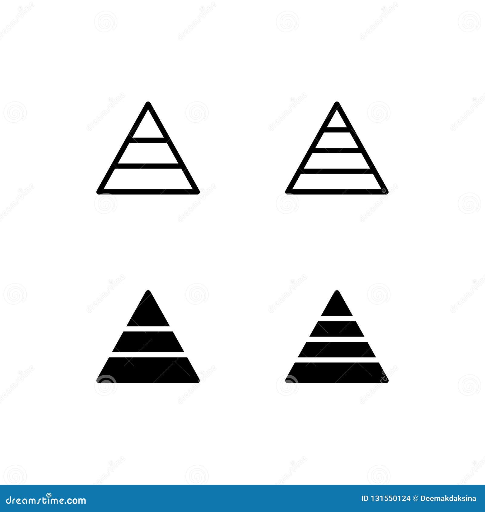 Pyramid Chart Icon Logo Vector Symbol. Graph Icon Isolated on White ...