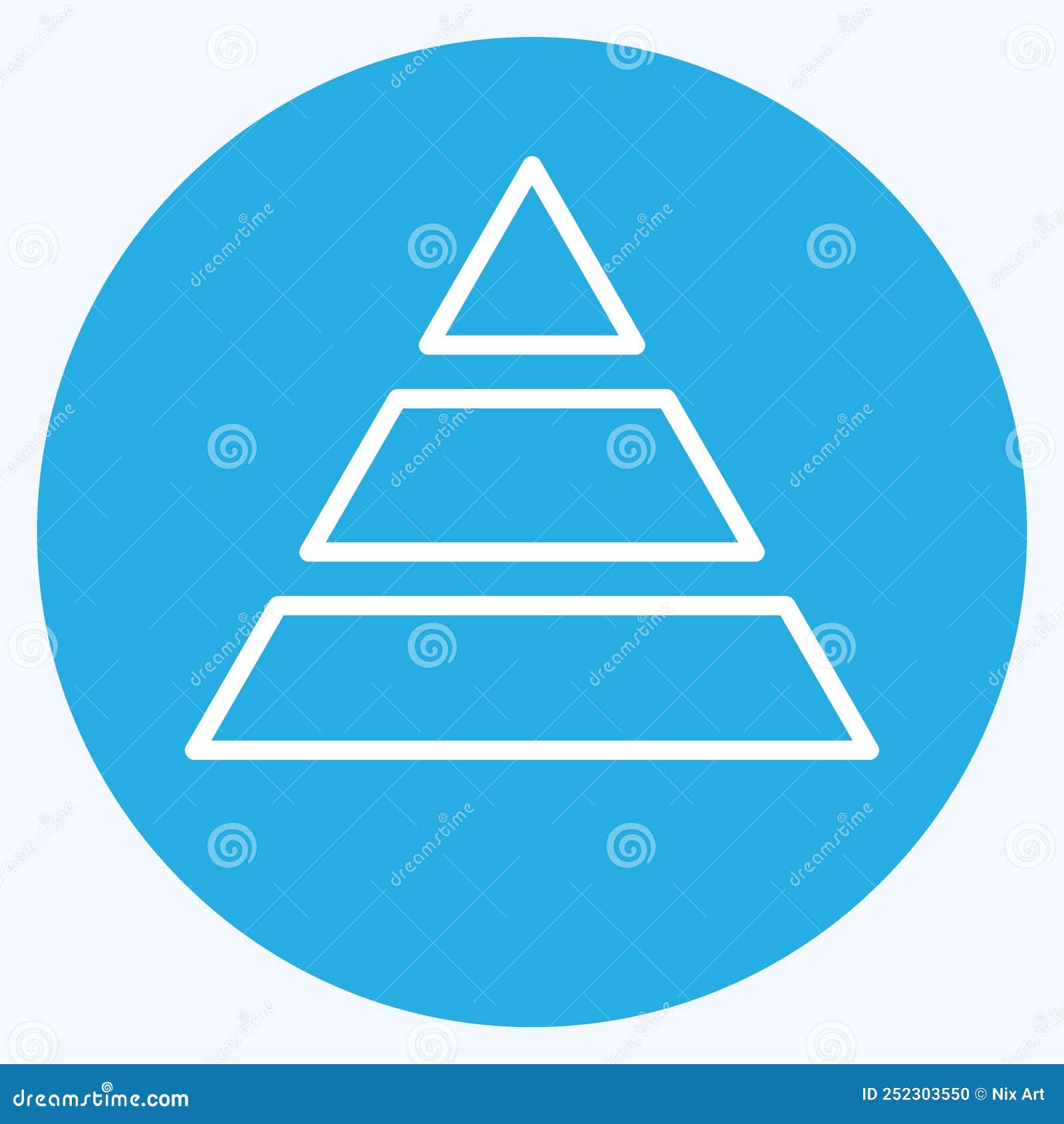 Pyramid Chart Icon in Trendy Blue Eyes Style Isolated on Soft Blue ...