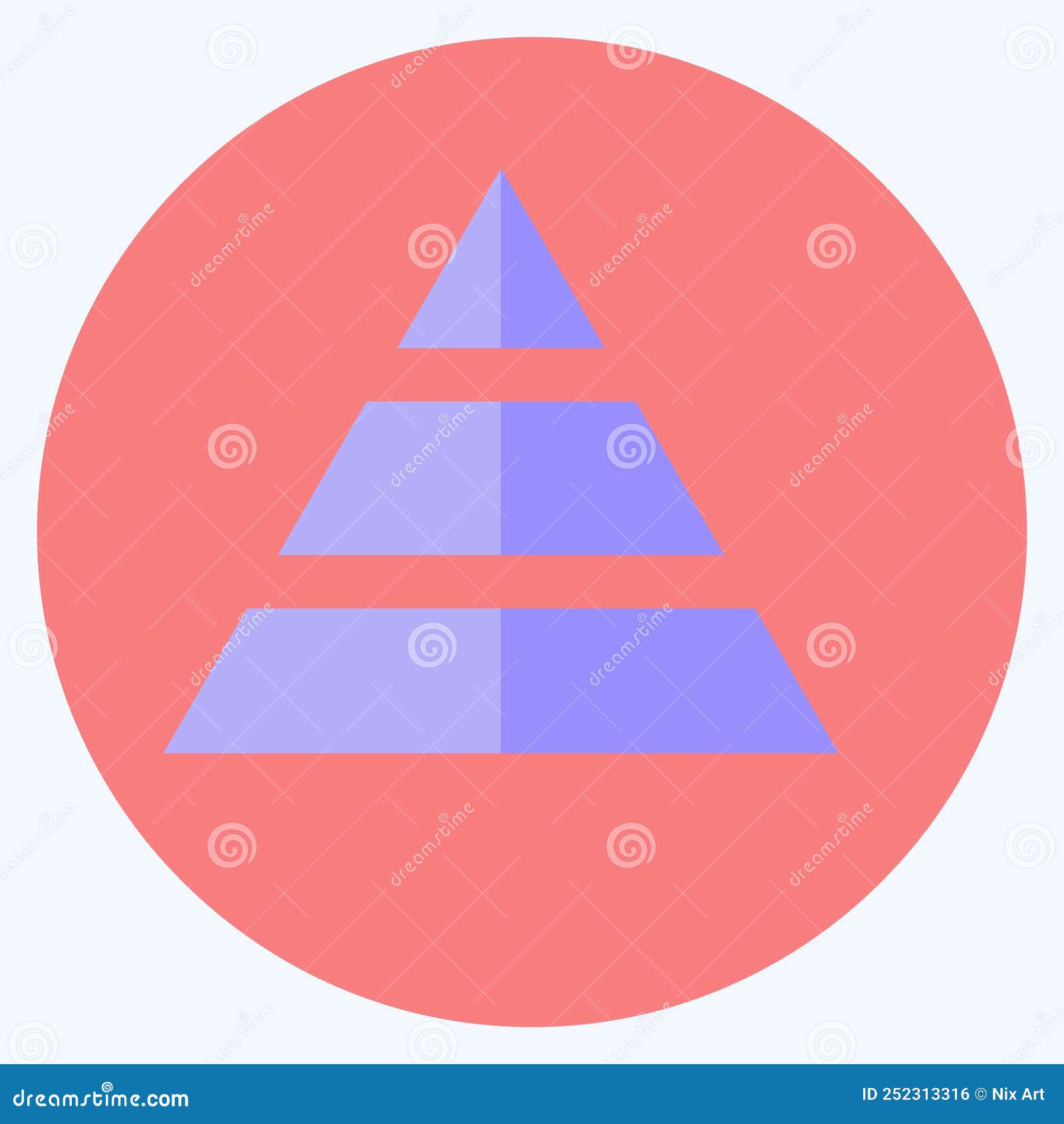 Pyramid Chart Icon in Trendy Flat Style Isolated on Soft Blue ...