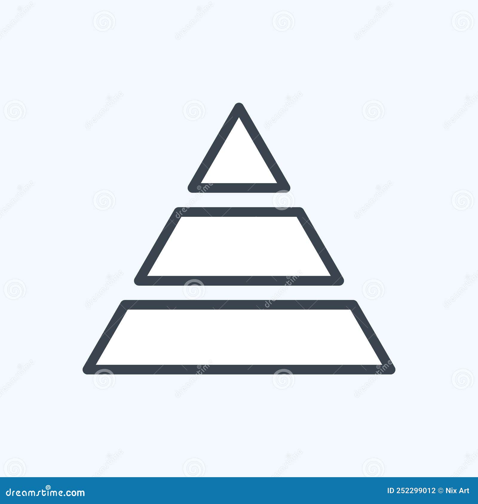 Pyramid Chart Icon in Trendy Line Style Isolated on Soft Blue ...