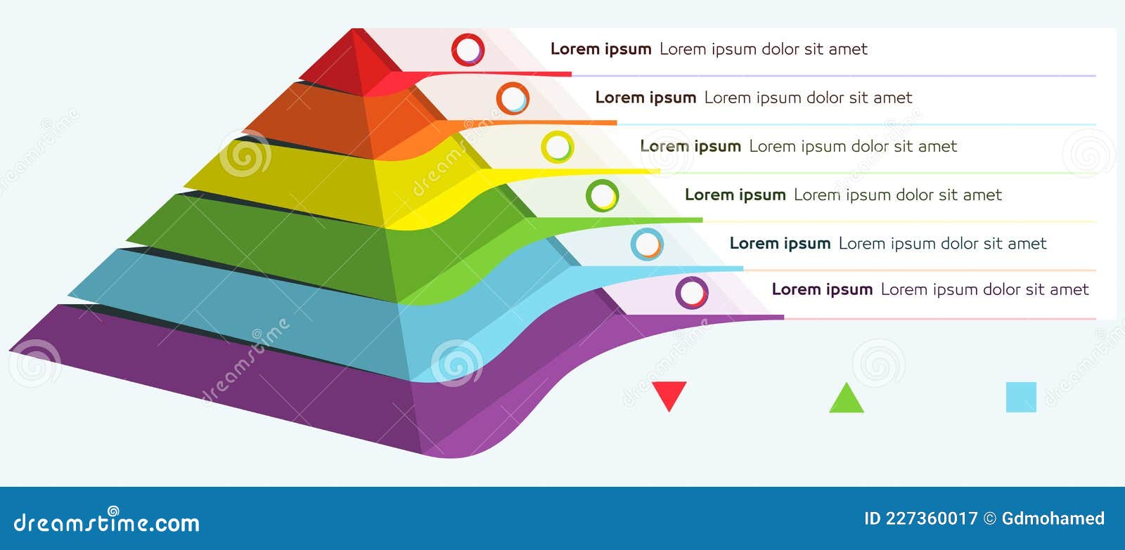 Pyramid Chart Infographic. 6 Steps. Cartoon Vector | CartoonDealer.com ...