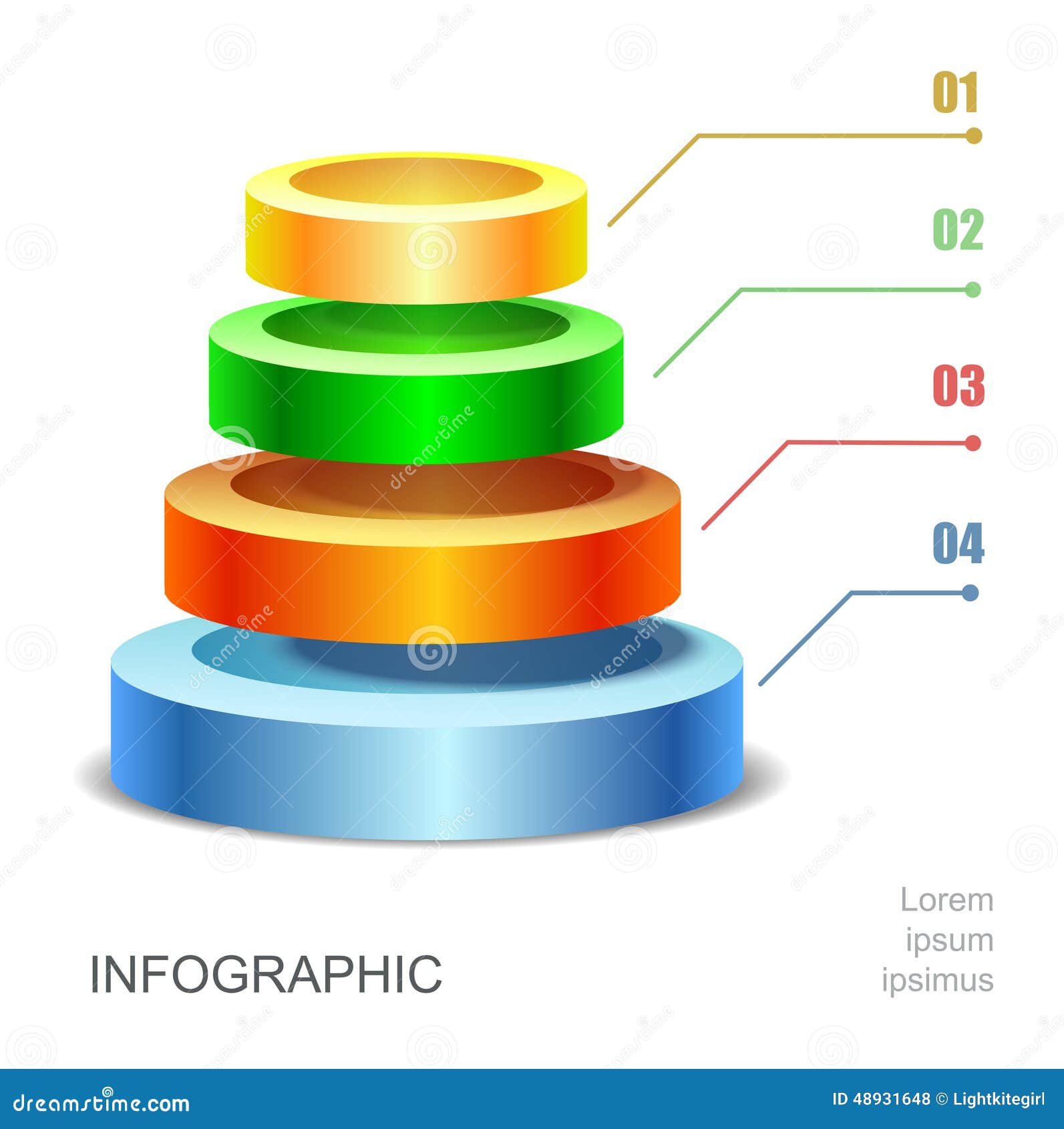 Pyramid Chart for Infographics Presentation Stock Illustration ...