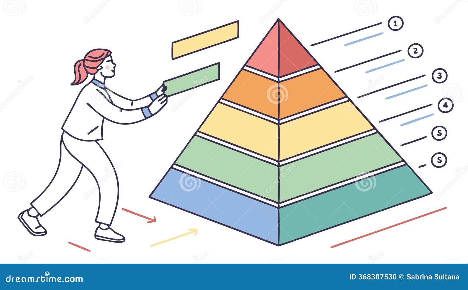 Pyramid, Layers Chart Infographic Vector Elements With Different ...