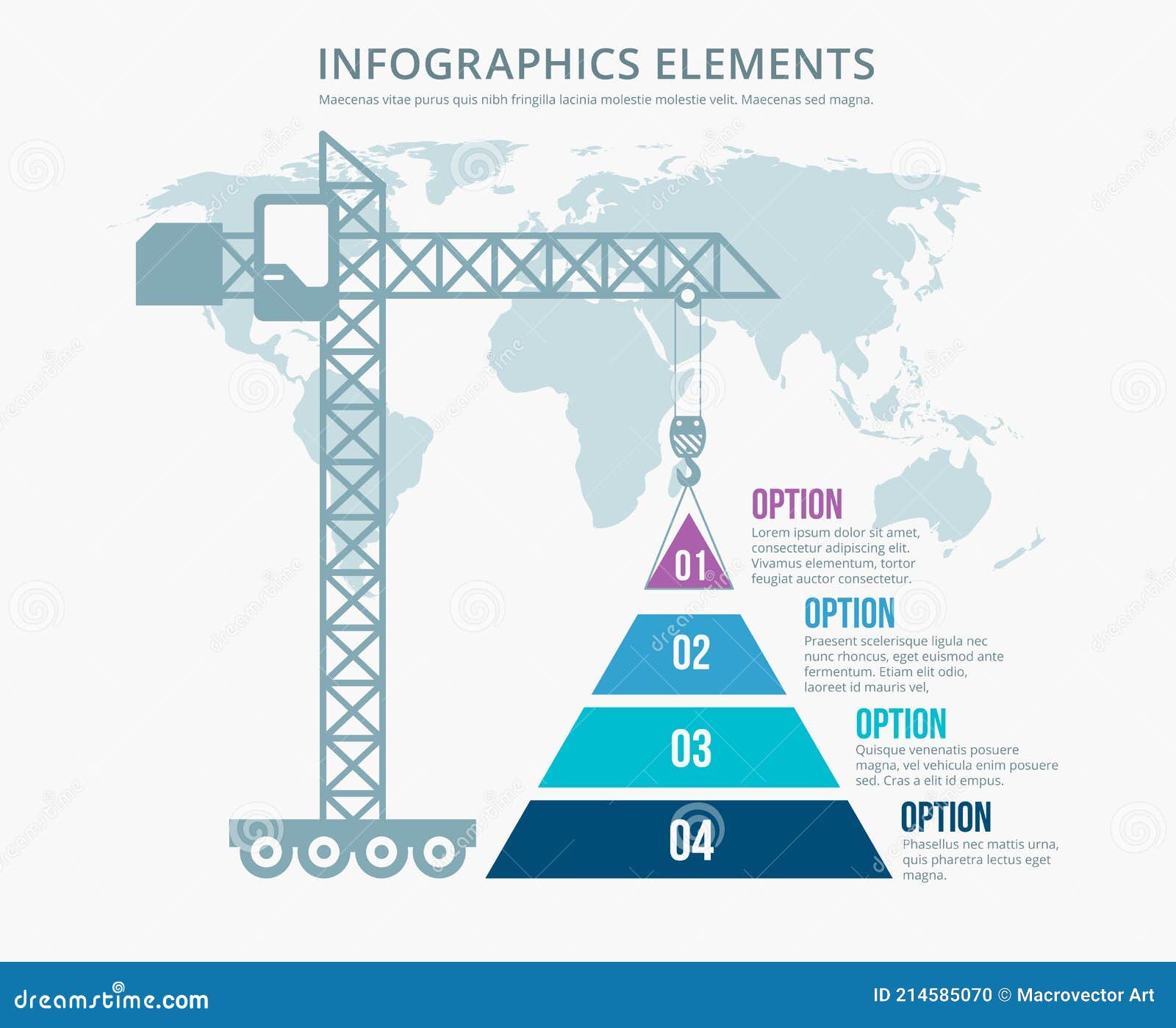 Pyramid Chart Options Construction Infographics Stock Vector ...