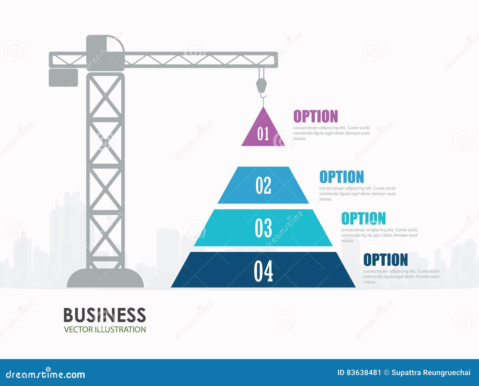 Pyramid Chart Options Construction Infographics. Stock Vector ...