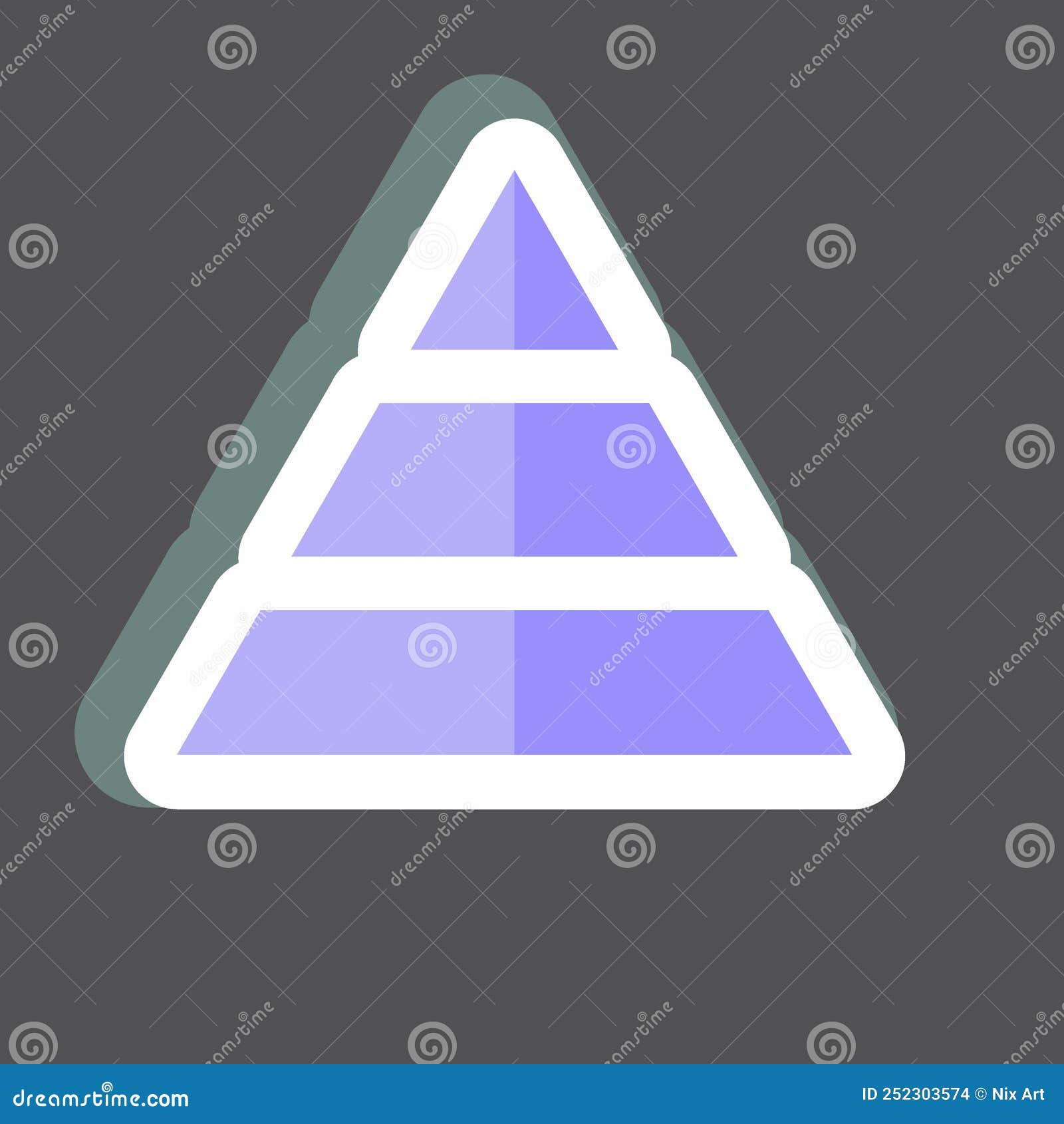 Pyramid Chart Sticker in Trendy Isolated on Black Background Stock ...
