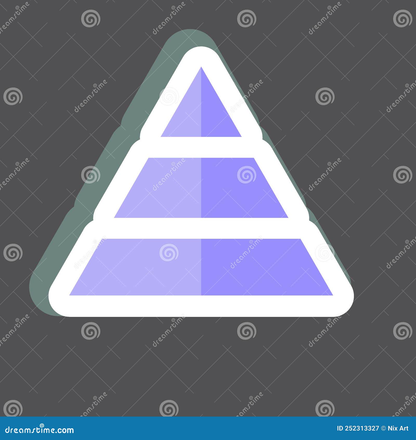 Pyramid Chart Sticker in Trendy Isolated on Black Background Stock ...