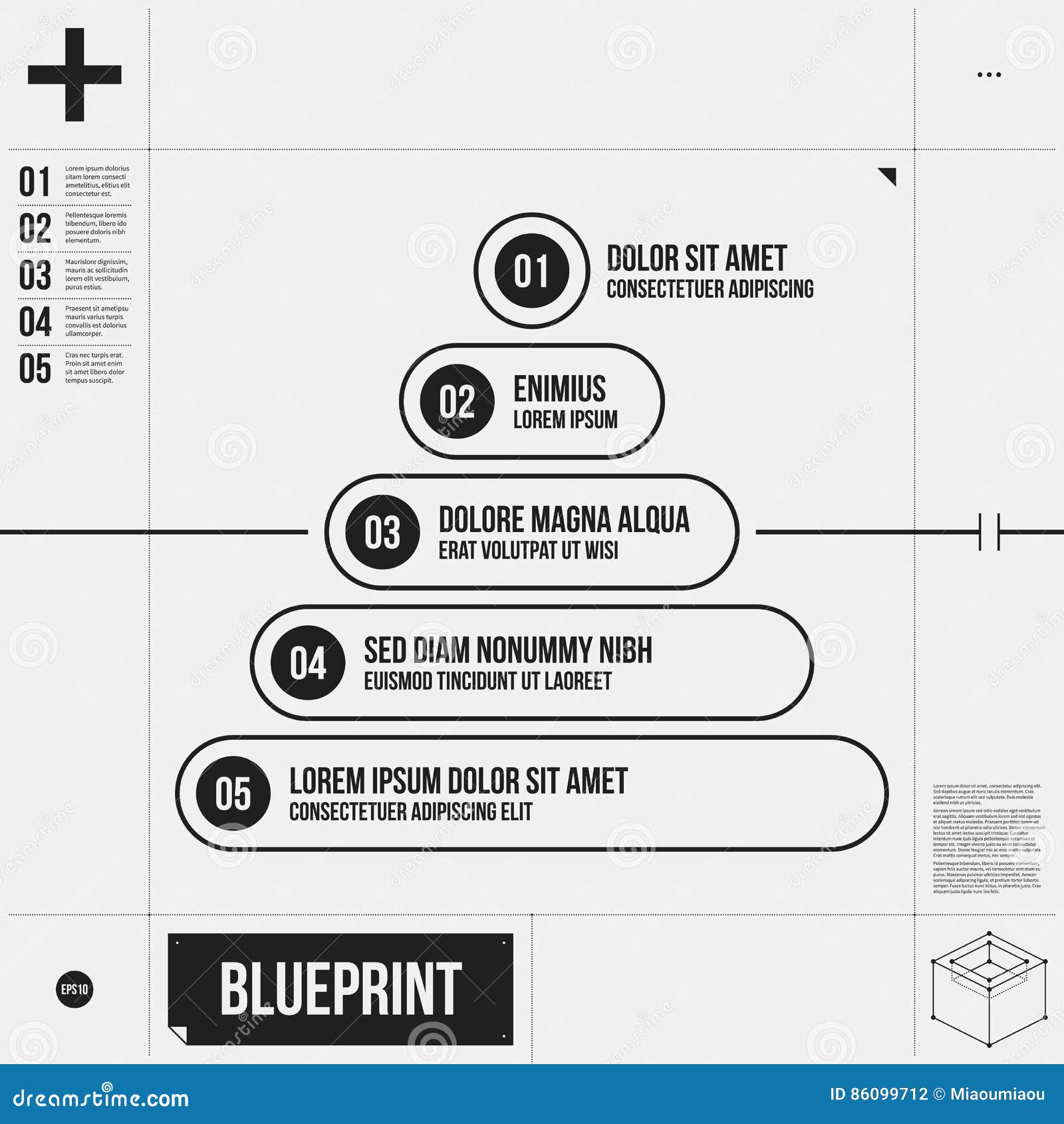 Pyramid chart template stock vector. Illustration of choice - 86099712