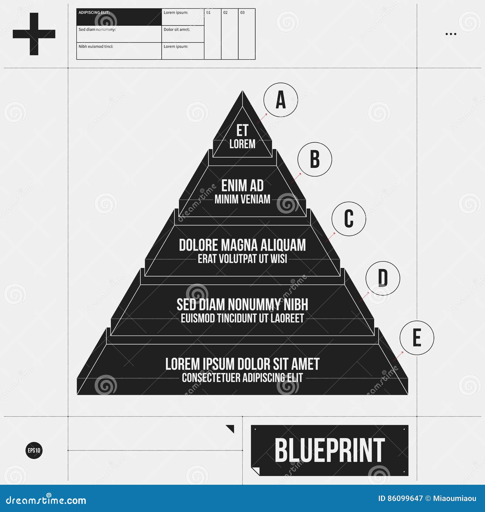 Pyramid chart template stock vector. Illustration of futuristic - 86099647
