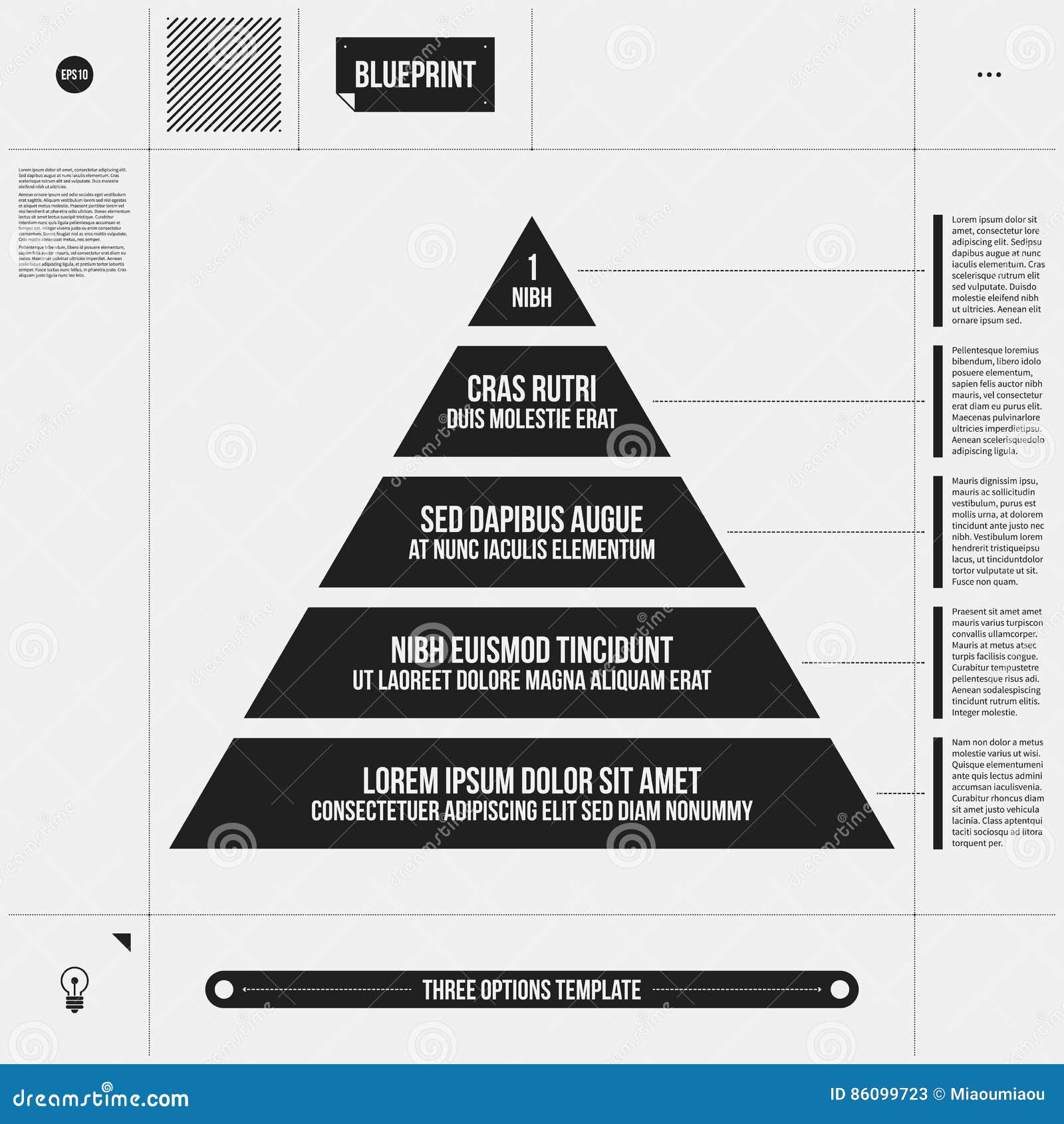 Pyramid chart template stock vector. Illustration of gradation - 86099723