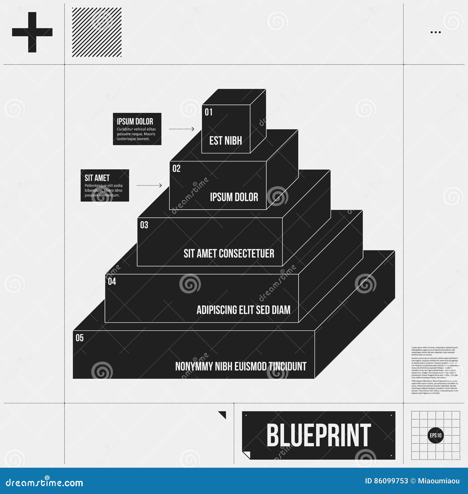 Pyramid chart template stock vector. Illustration of menu - 86099753