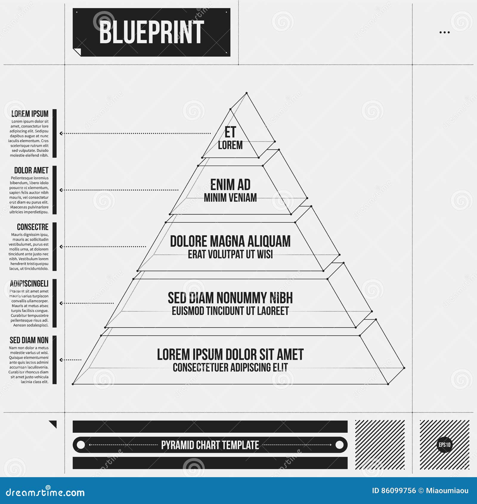 Pyramid chart template stock vector. Illustration of futuristic - 86099756