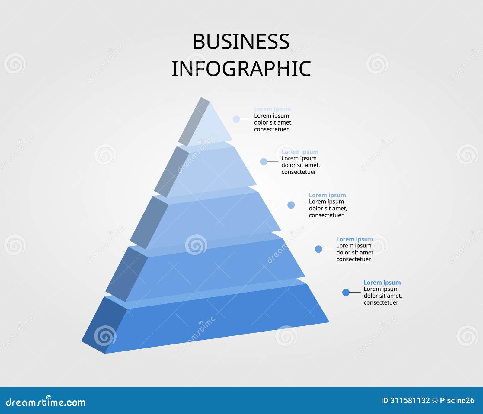 Pyramid Chart Template for Infographic for Presentation for 5 Element ...