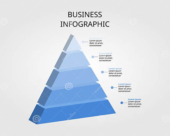 Pyramid Chart Template for Infographic for Presentation for 5 Element ...