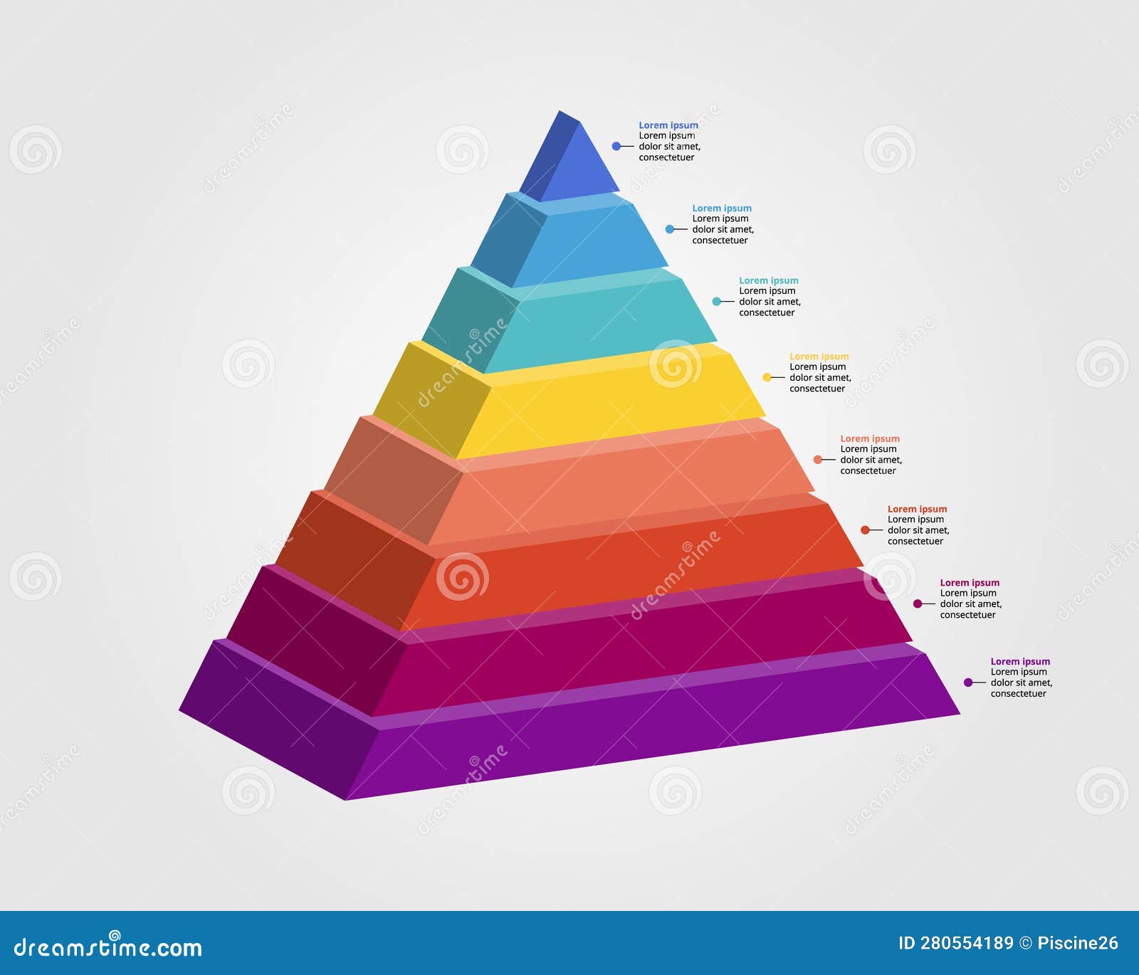 Pyramid Chart Template for Infographic for Presentation for 8 Element ...