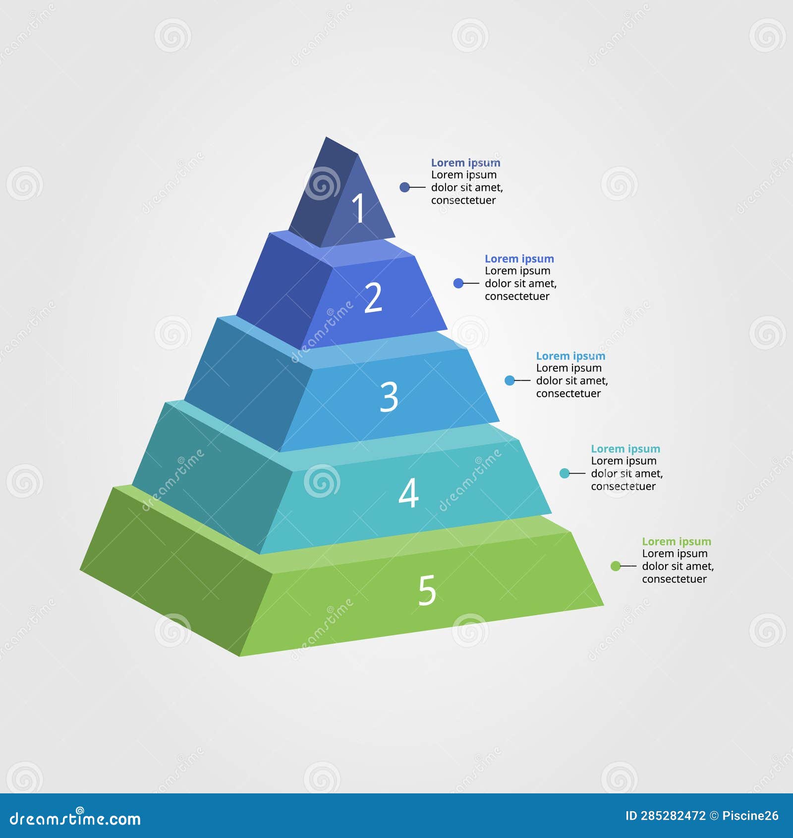 Pyramid Chart Template for Infographic for Presentation for 5 Element ...