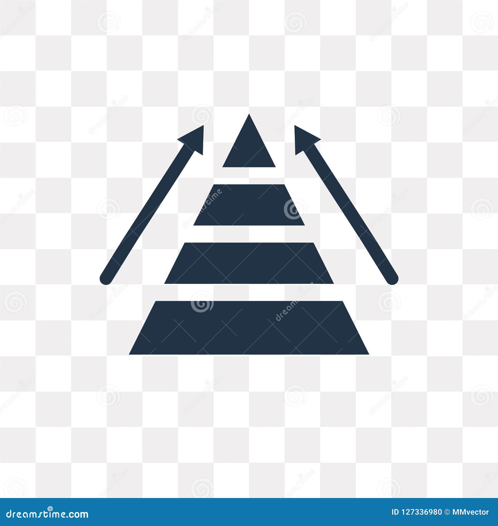 Pyramid Chart Vector Icon Isolated on Transparent Background, Pyramid ...