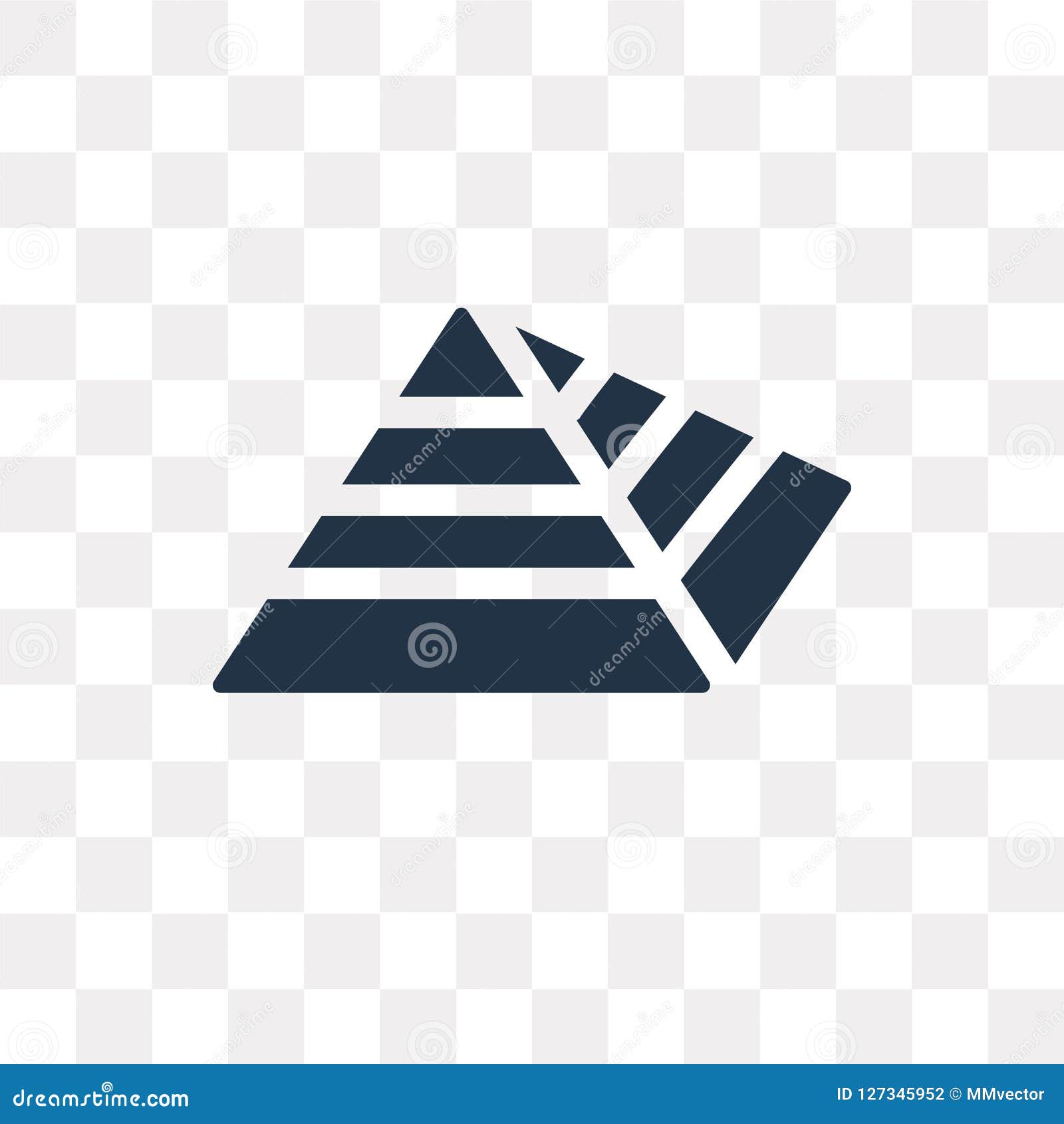 Pyramid Chart Vector Icon Isolated on Transparent Background, Pyramid ...