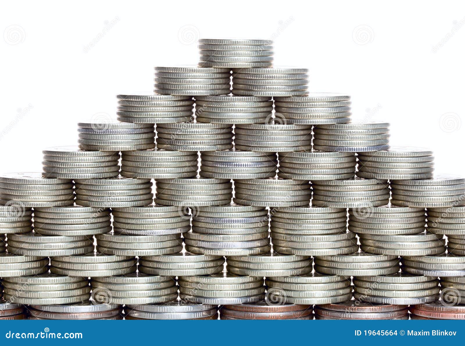 Pyramid Of The Coins On The Table Stock Photography | CartoonDealer.com ...