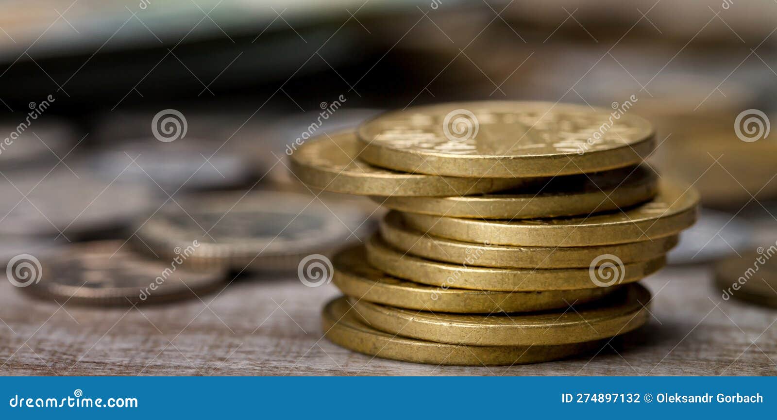 Pyramid of Coins. Column of Metal Coins Stock Photo - Image of currency ...