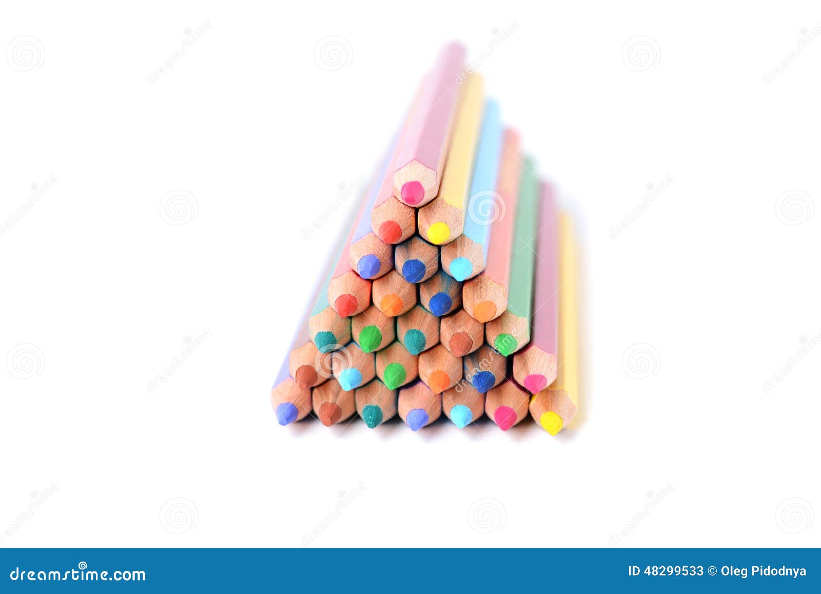 Pyramid of color pencils stock image. Image of color - 48299533