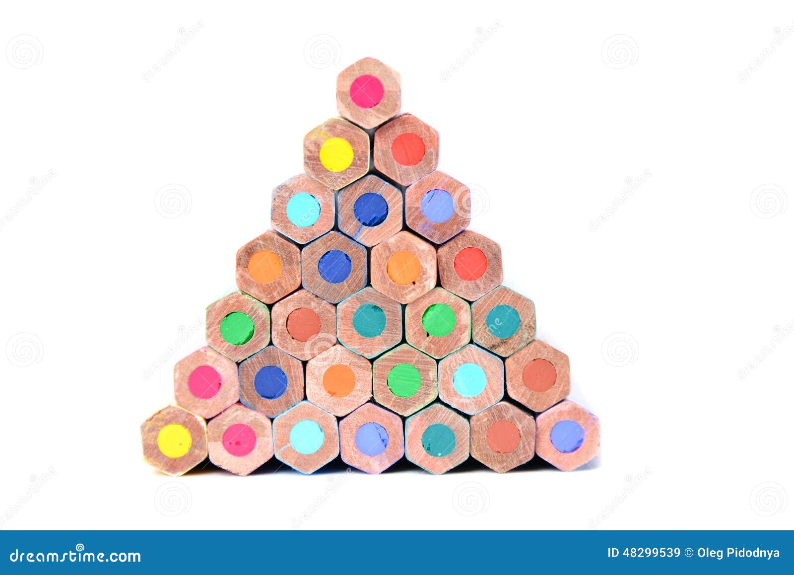 Pyramid of color pencils stock image. Image of diversity - 48299539