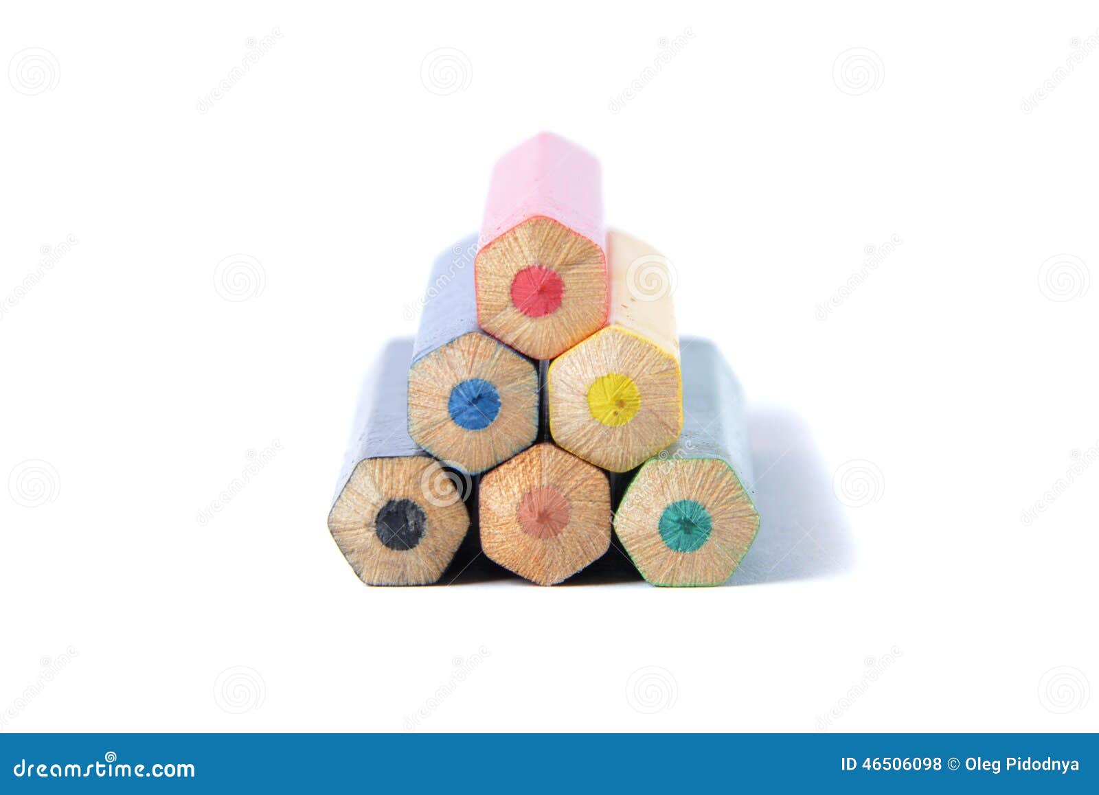 Pyramid of Color Pencils Over White Stock Photo - Image of pyramid ...