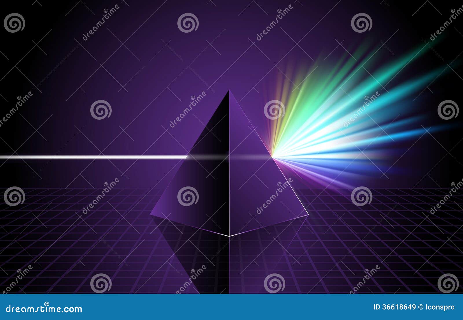 Pyramid on Colorful Spectrum Background Stock Illustration ...